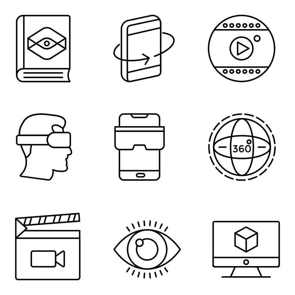 Augmented Reality Line Icons Sets 3577987 Vector Art at Vecteezy