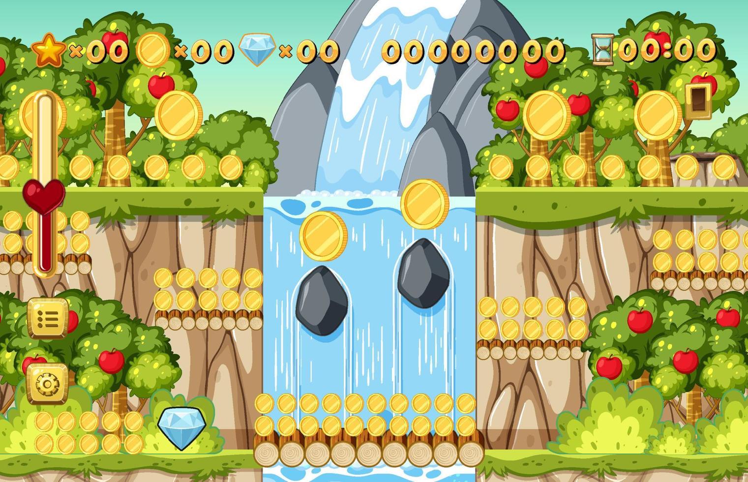 Collecting Coins Platform Game Template 3583770 Vector Art at Vecteezy