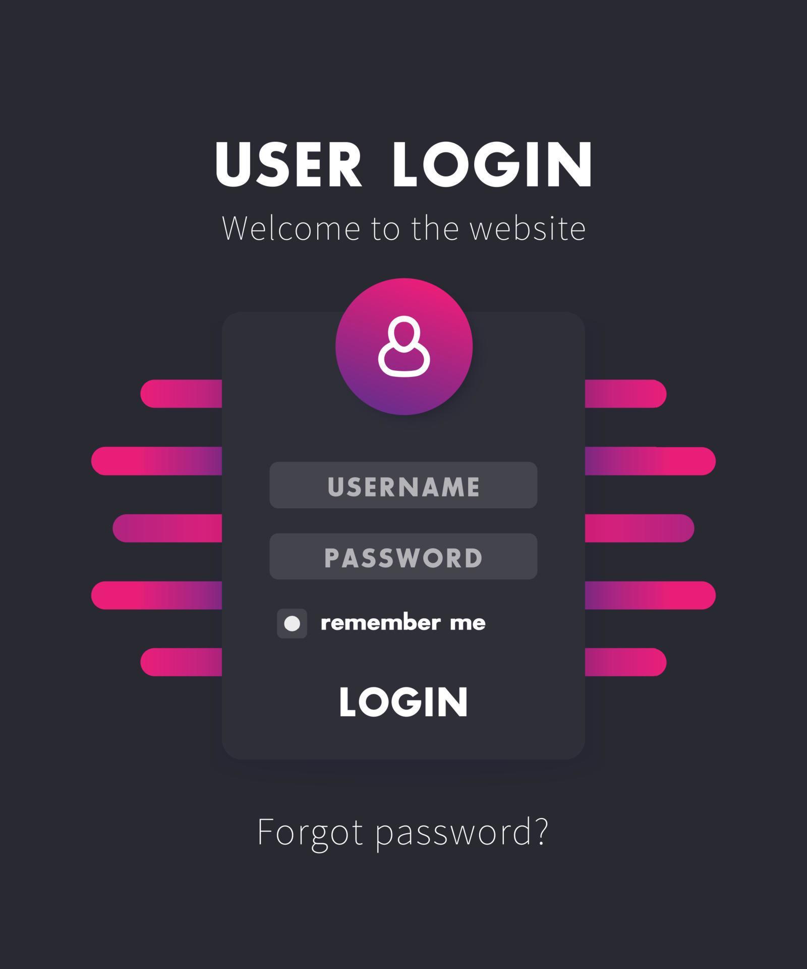 User Login window design, vector template 3588726 Vector Art at Vecteezy