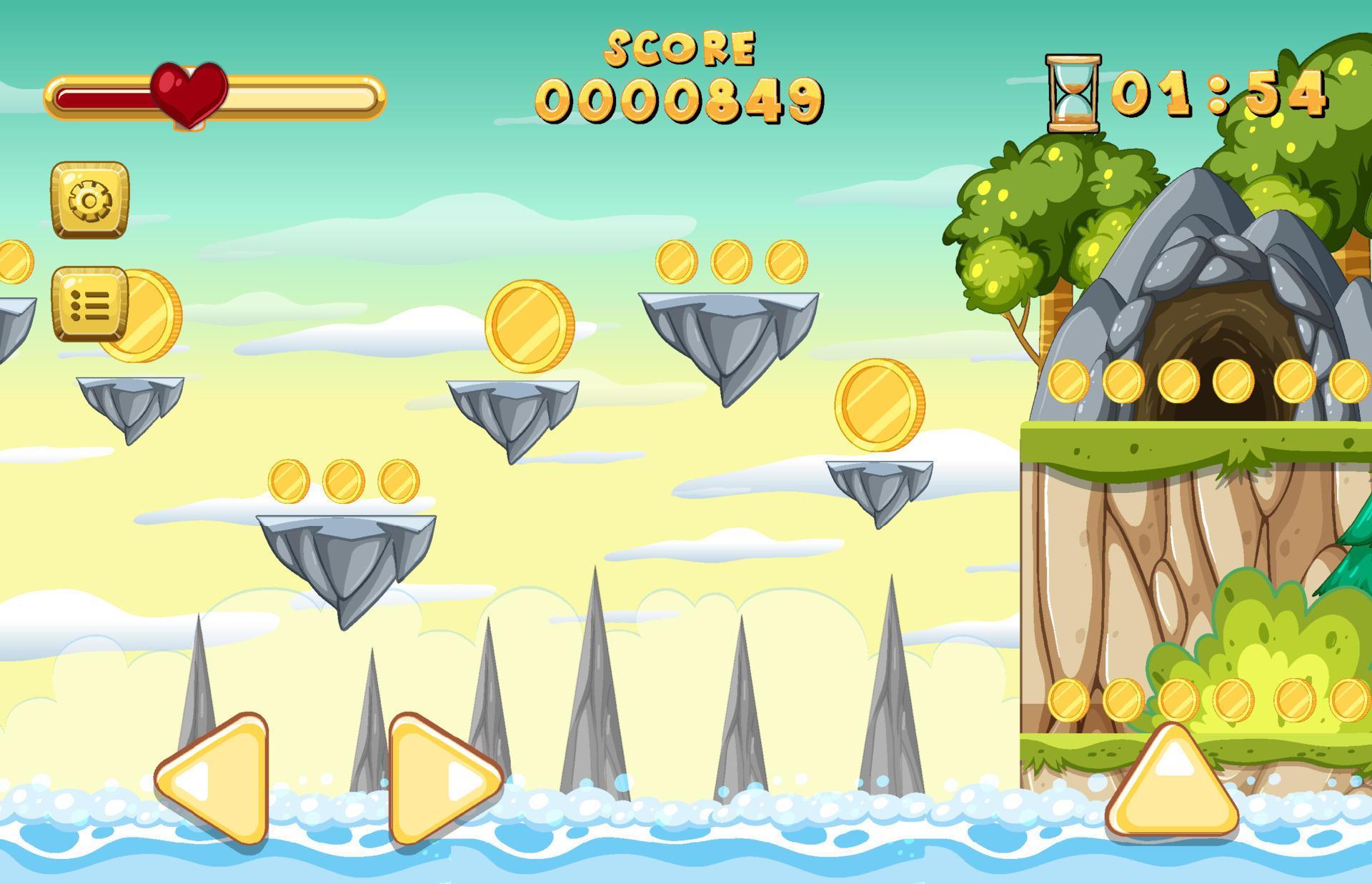 Collecting Coins Game Scene Template 3591522 Vector Art at Vecteezy