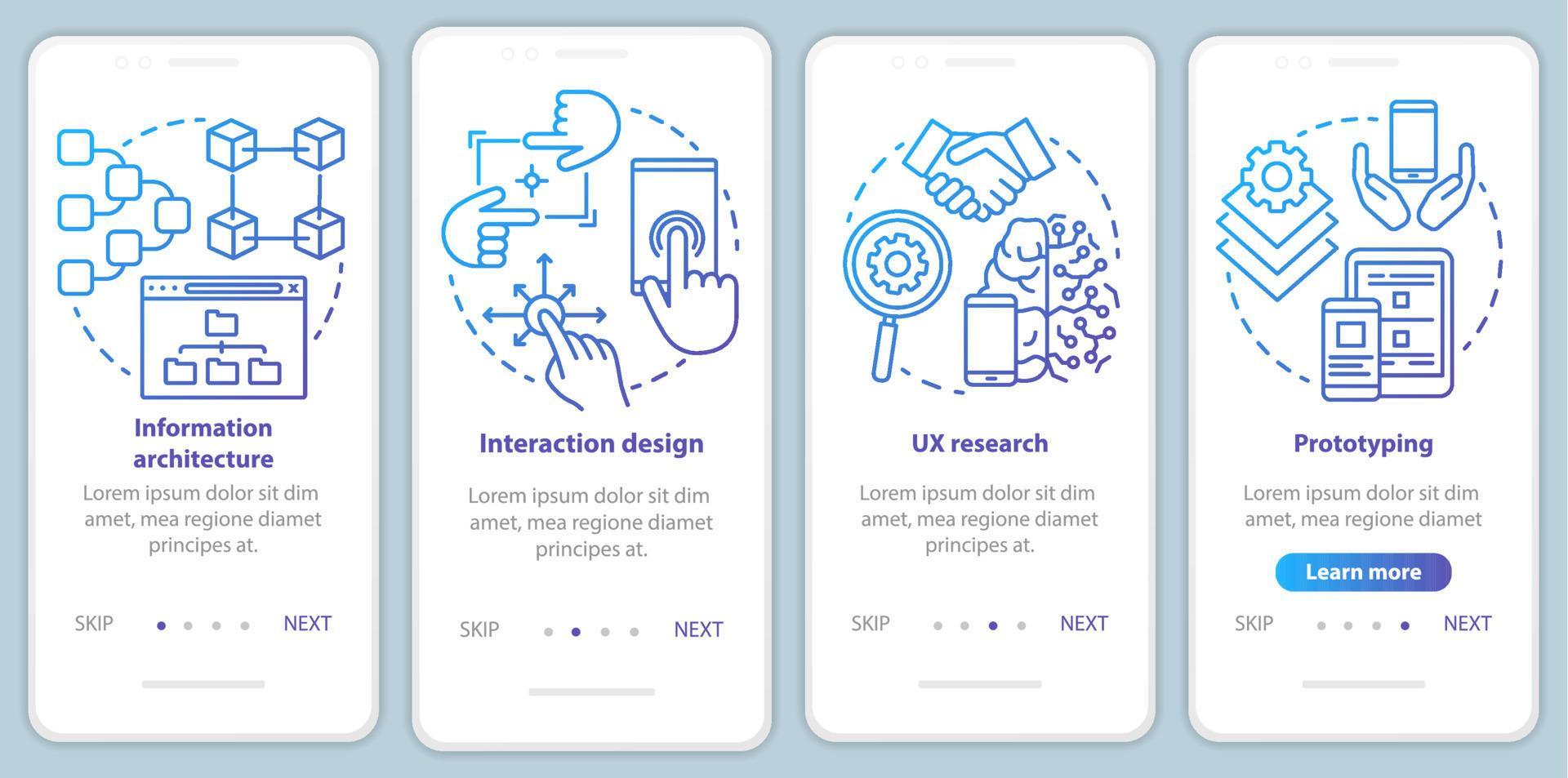 Software Development Onboarding Mobile App Page Screen Vector Template