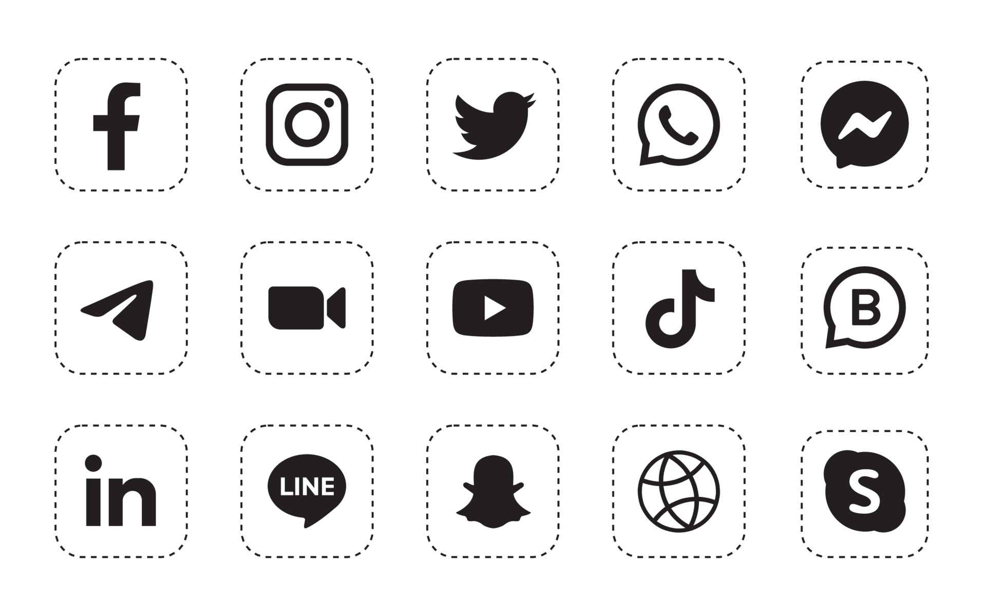 Set of square social media logo in white background 3600942 Vector Art ... Set of square social media logo in white background 3600942 Vector Art ...