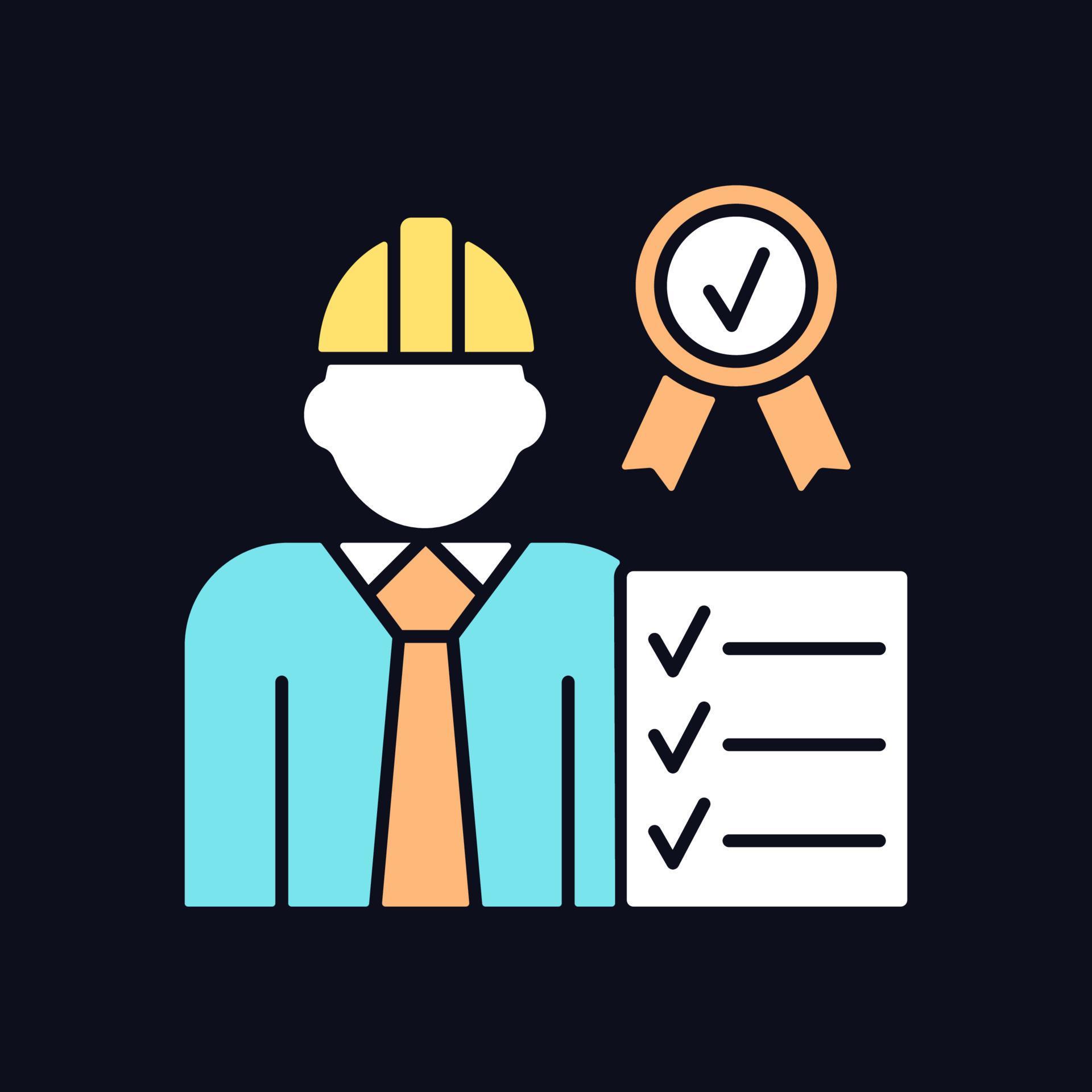 Quality Control Manager RGB Color Icon For Dark Theme 3602761 Vector quality-control-manager-rgb-color-icon-for-dark-theme-3602761-vector
