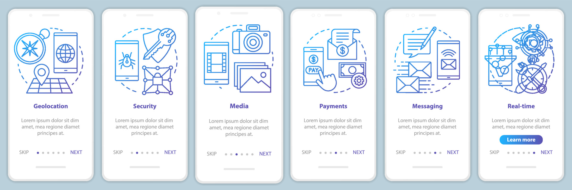 Software Development Onboarding Mobile App Page Screen Vector Template