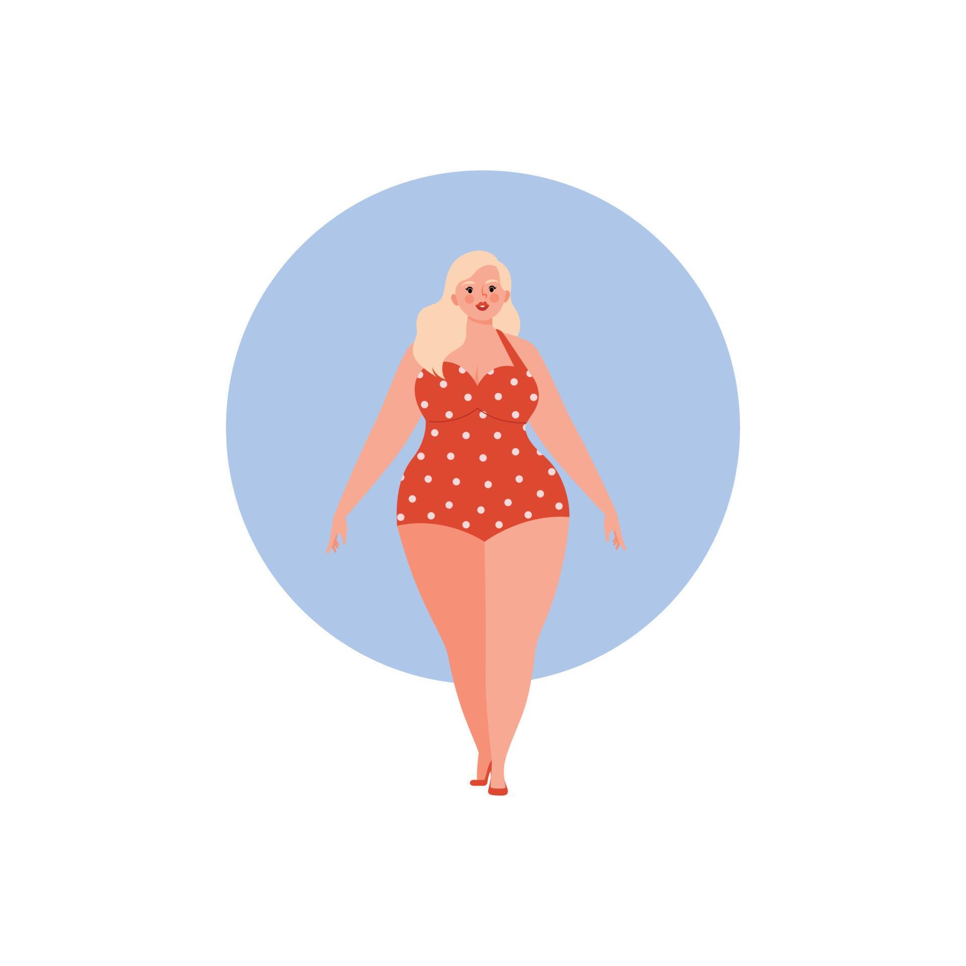 Plus Size Women Dressed In Stylish Clothing Set Of Curvy Girls Wearing