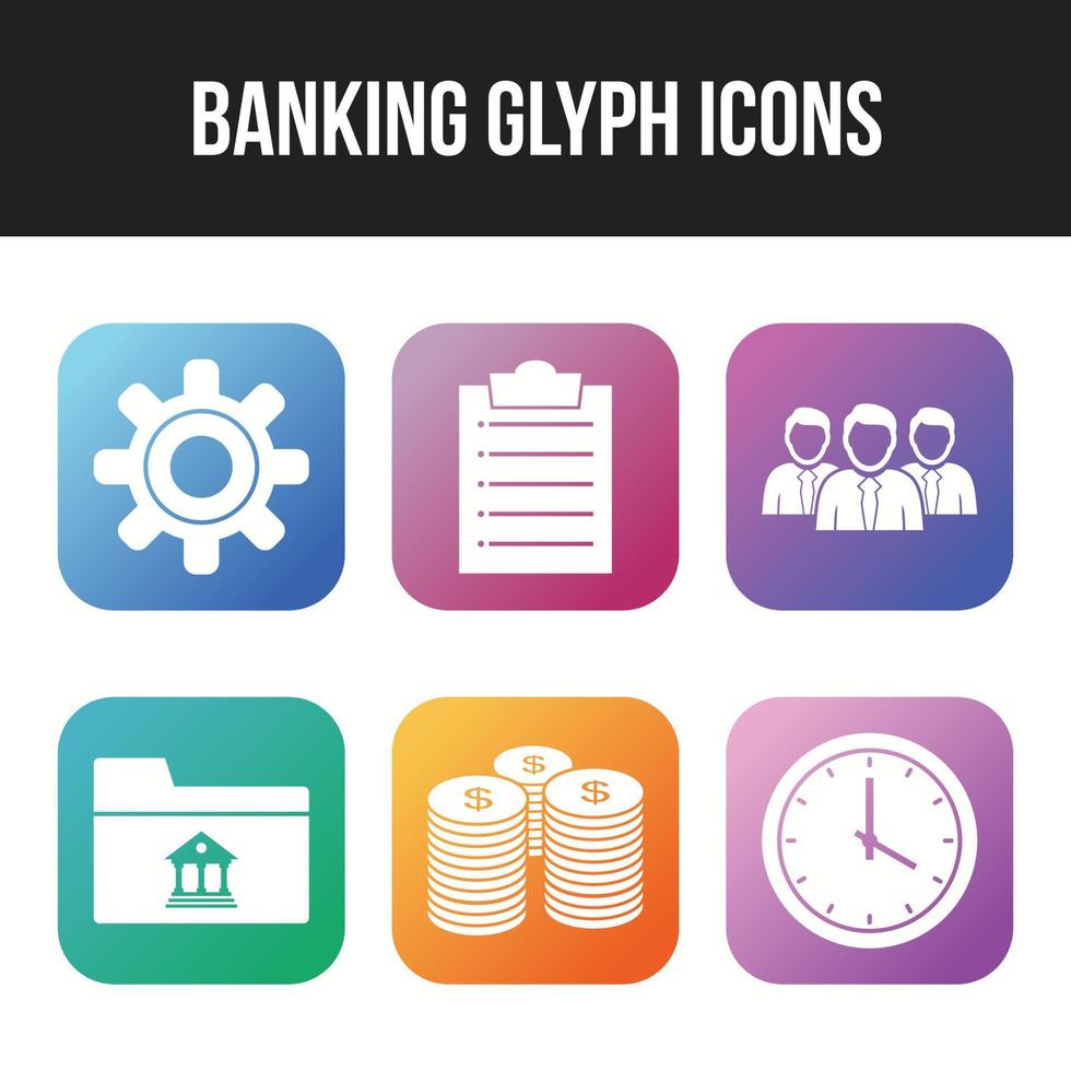 6 Beautiful Banking Glyph vector icon set 3605718 Vector Art at Vecteezy