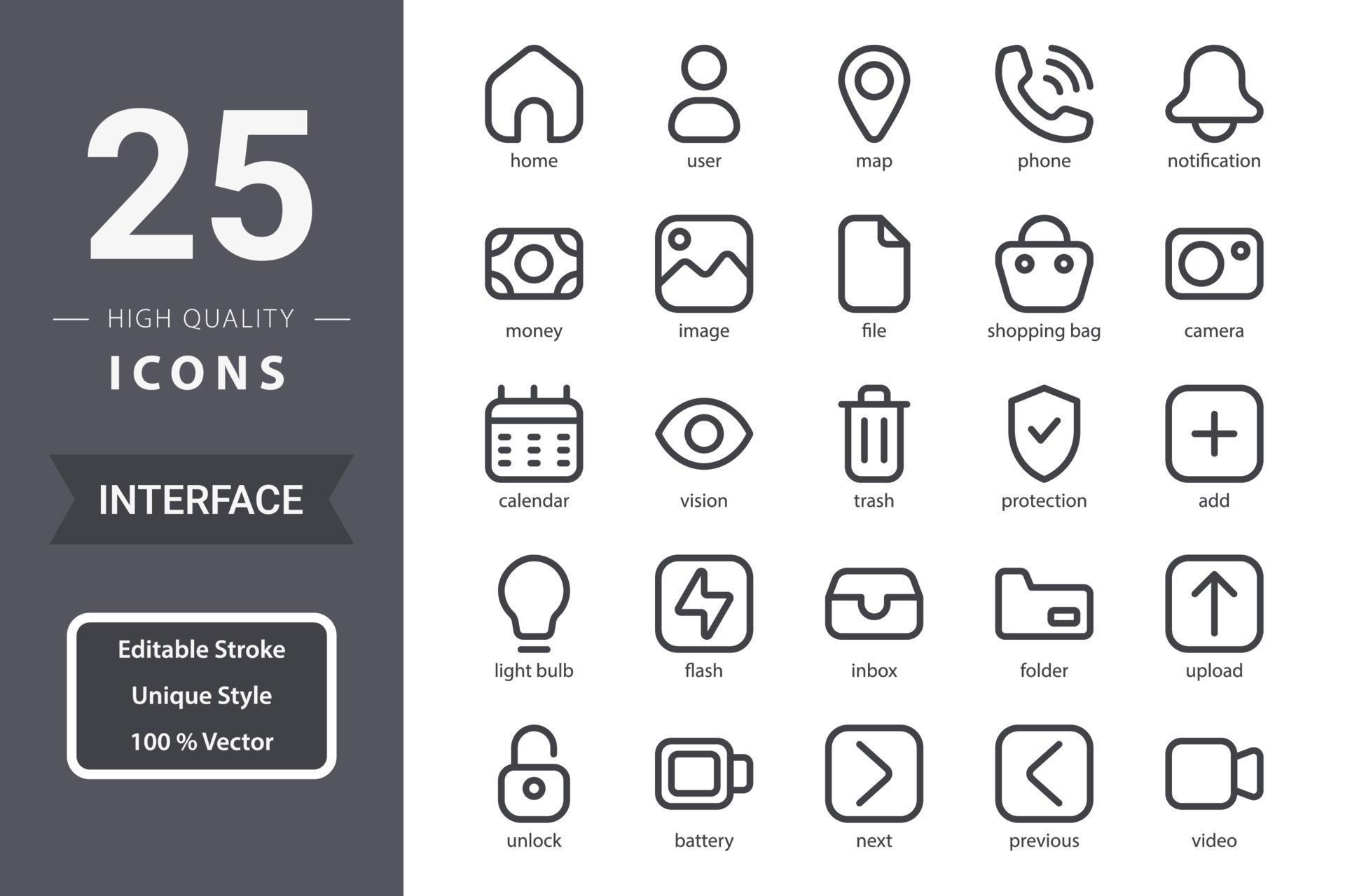 Interface Icon Pack For Your Website Design Logo App Ui Interface Icon Outline Design