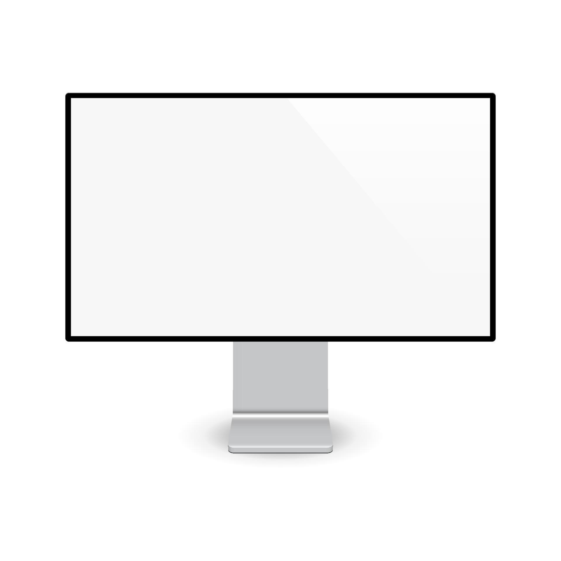 Modern computer display screen isolated realistic style vector mockup ...