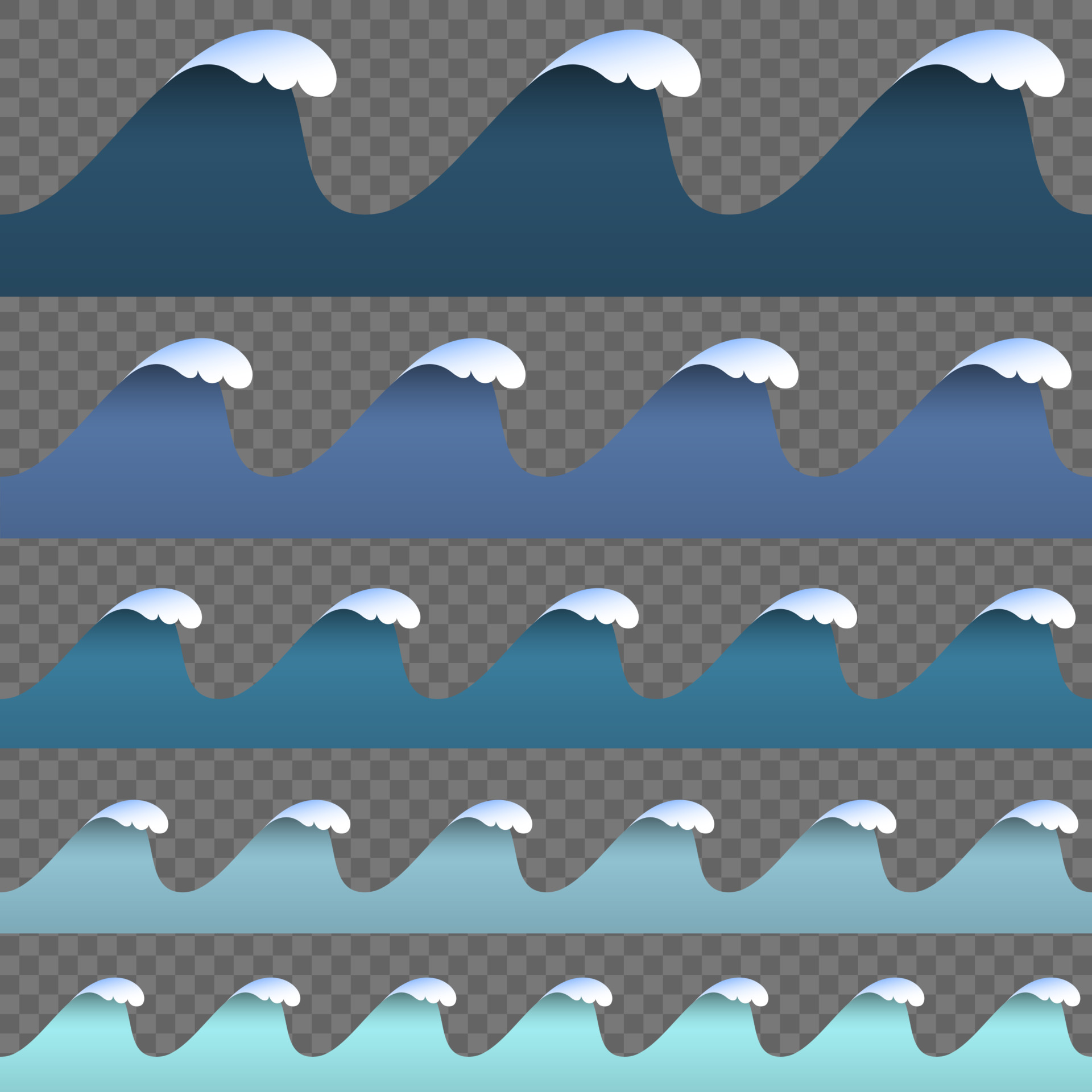 Vector set of paper art cartoon blue abstract waves 3610133 Vector Art ...