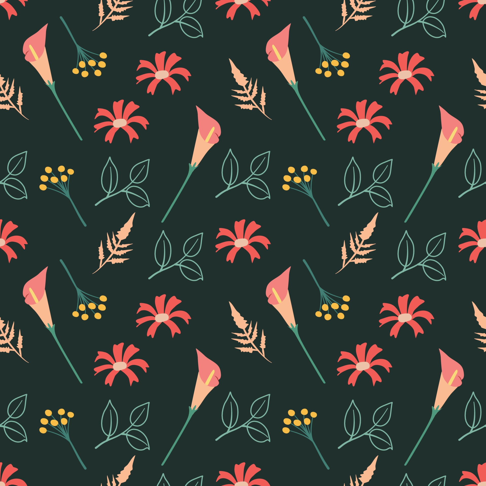 Floral Repeating Pattern Background 3626567 Vector Art at Vecteezy