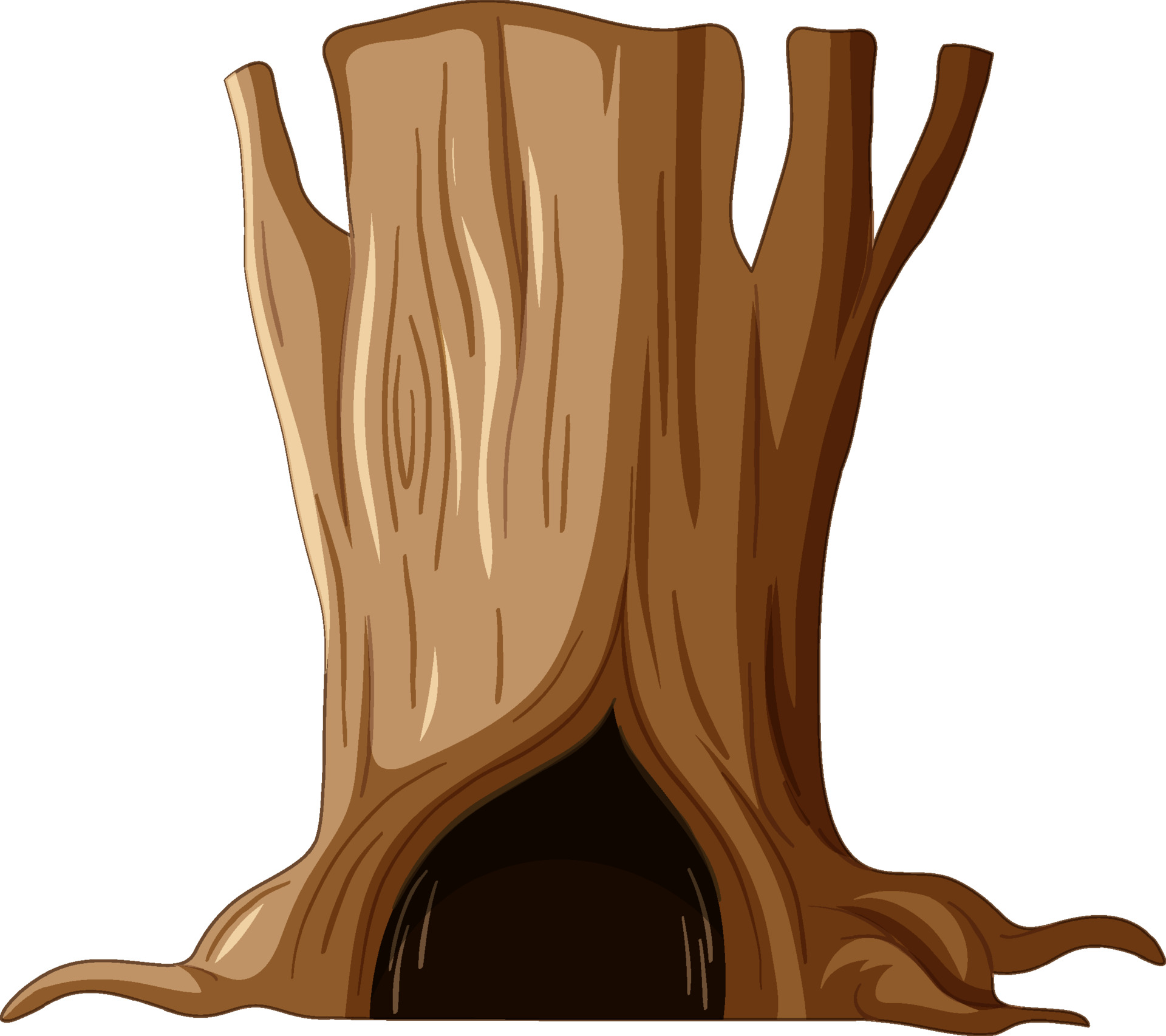Isolated tree trunk with big hollow 3627724 Vector Art at Vecteezy Isolated tree trunk with big hollow 3627724 Vector Art at Vecteezy