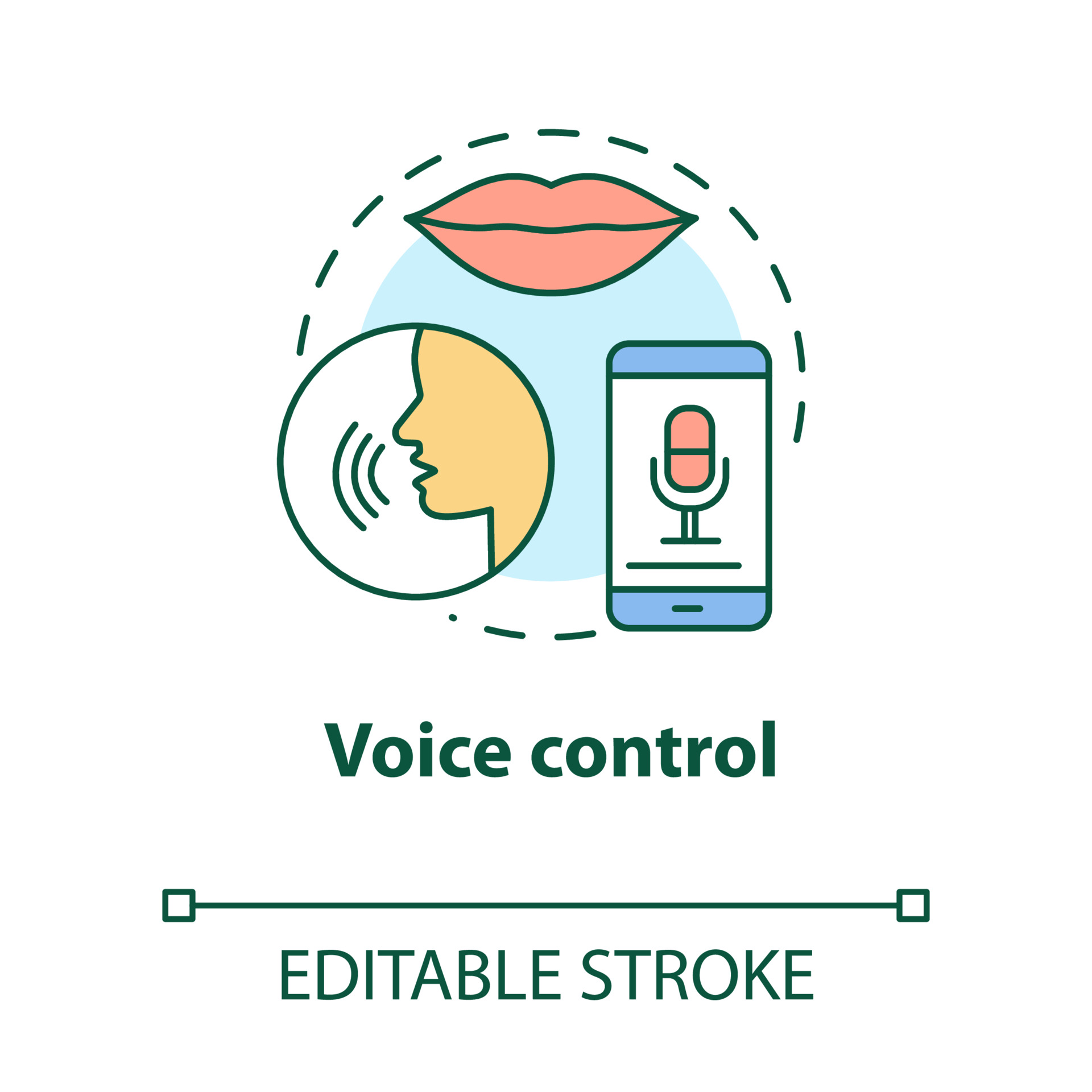 Voice control concept icon 3639173 Vector Art at Vecteezy