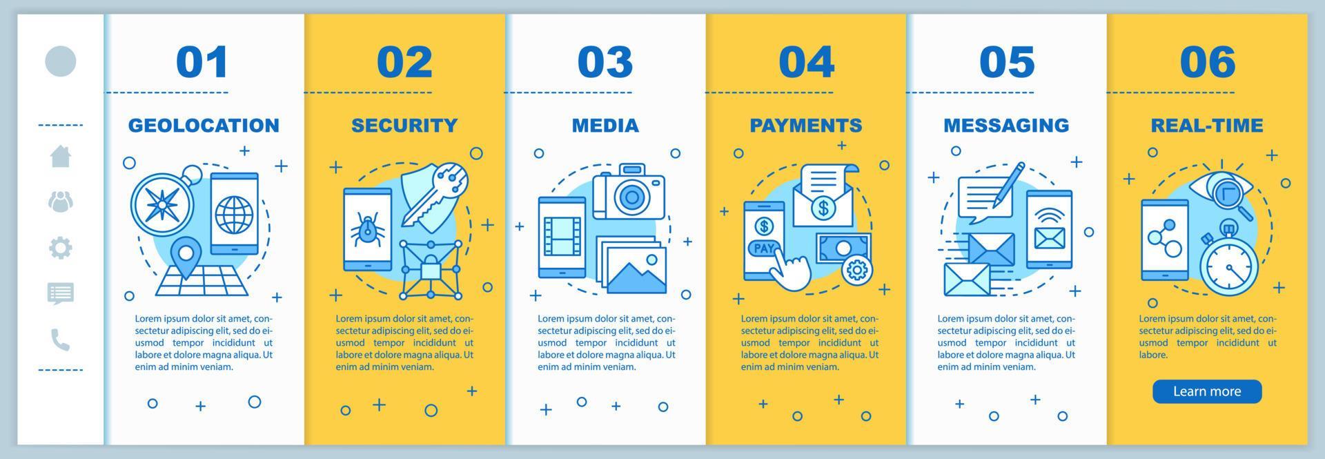 App Development Onboarding Mobile Web Pages Vector Template 3640186