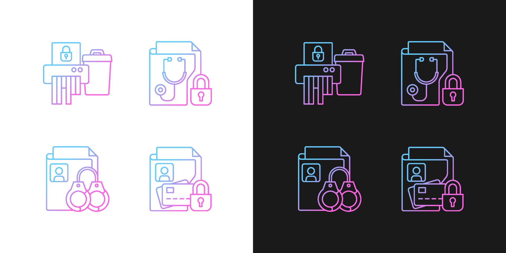 Information Sensitivity Gradient Icons Set For Dark And Light Mode 3640354 Vector Art At Vecteezy