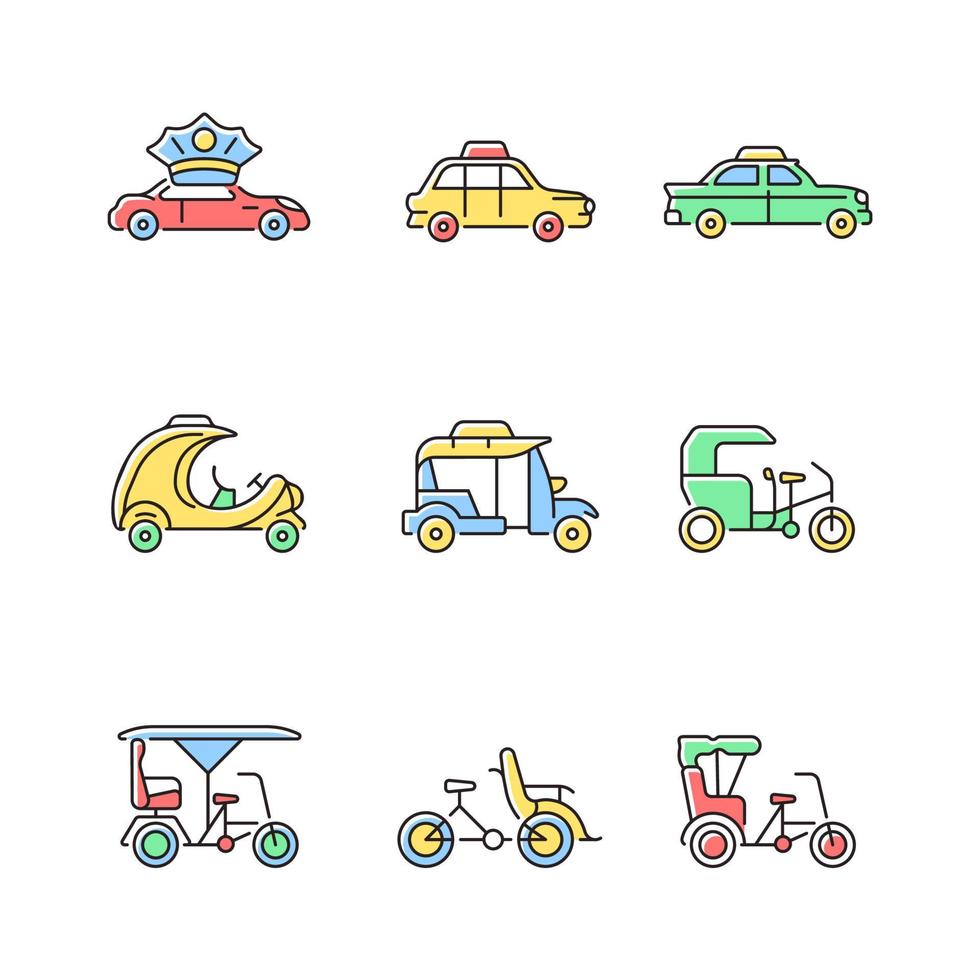 Taxicab types RGB color icons set 3640396 Vector Art at Vecteezy Taxicab types RGB color icons set 3640396 Vector Art at Vecteezy