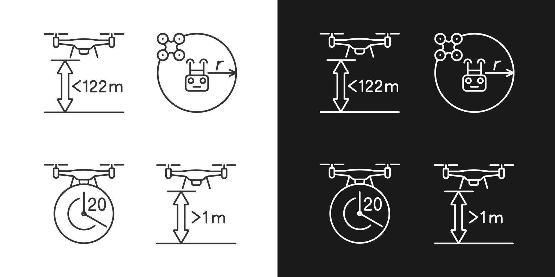 Drone proper control linear manual label icons set for dark and light mode 3640506 Vector Art at ...