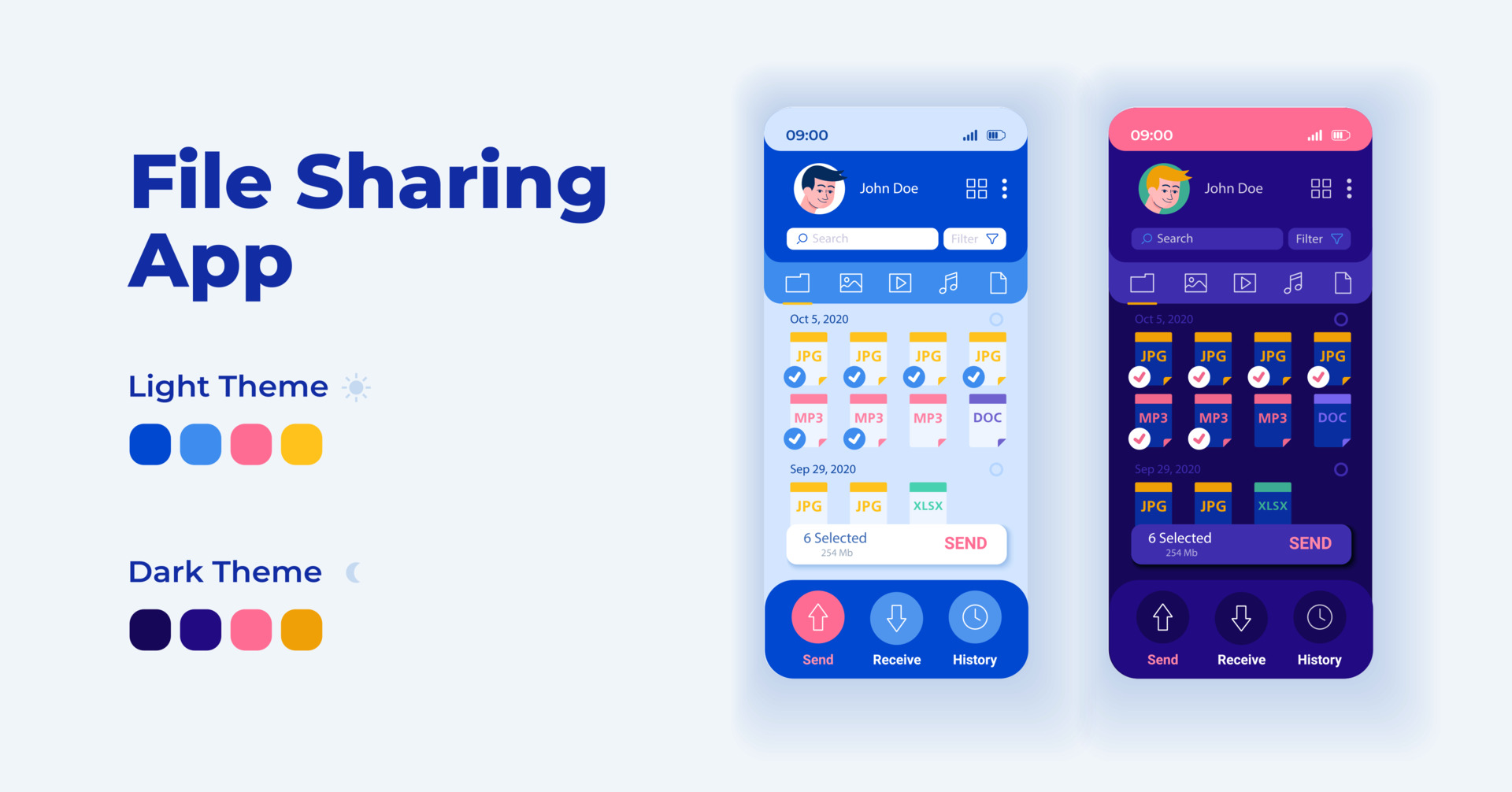 File Transfer Application Cartoon Smartphone Interface Vector Templates Set 3640540 Vector Art