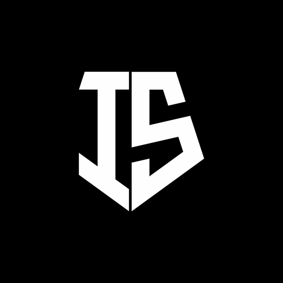 IS logo monogram with pentagon shape style design template 3651301 ...