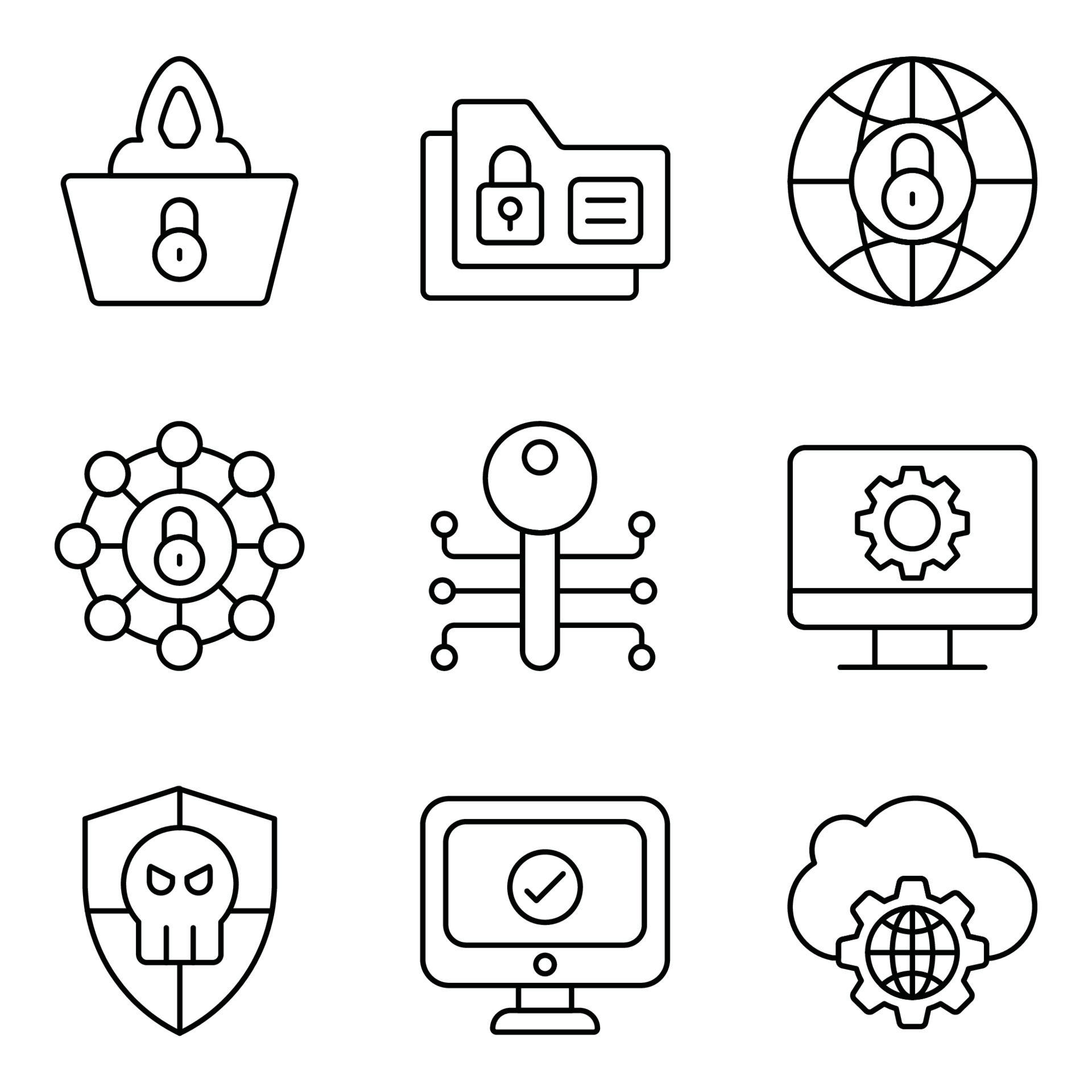 Internet Security Line Icons Set 3653537 Vector Art At Vecteezy