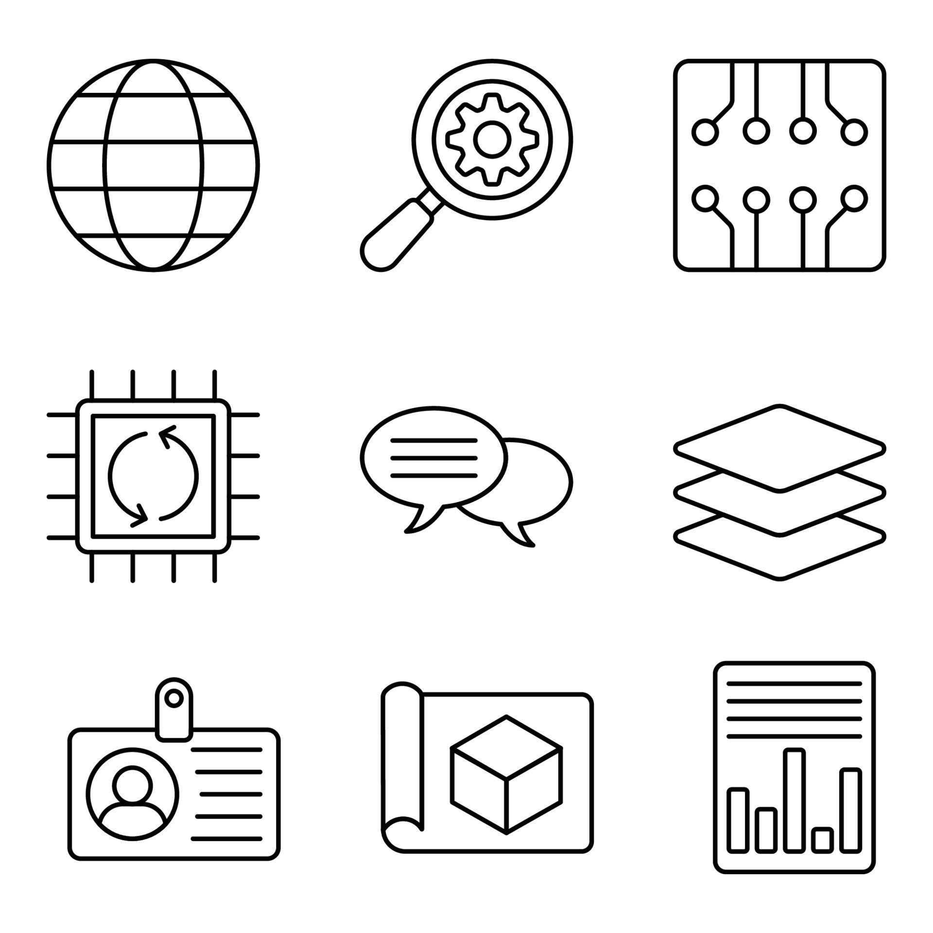 Machine Learning Line Icons Set 3653546 Vector Art at Vecteezy