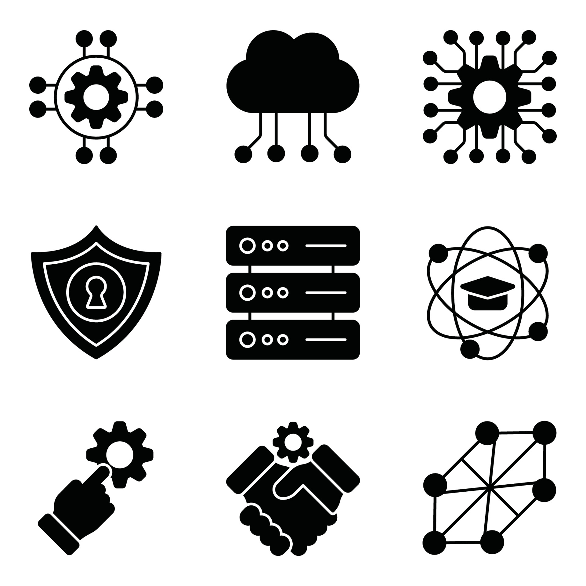 Machine Learning Glyph Icons Set 3653550 Vector Art At Vecteezy