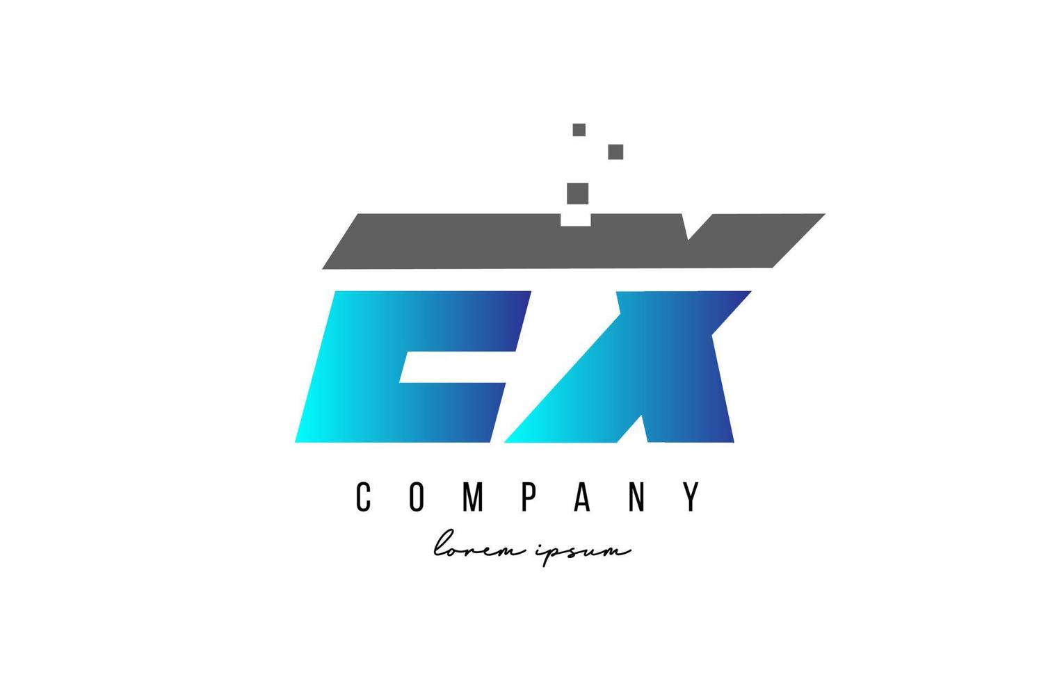 EX E X alphabet letter logo combination in blue and grey color ... EX E X alphabet letter logo combination in blue and grey color ...
