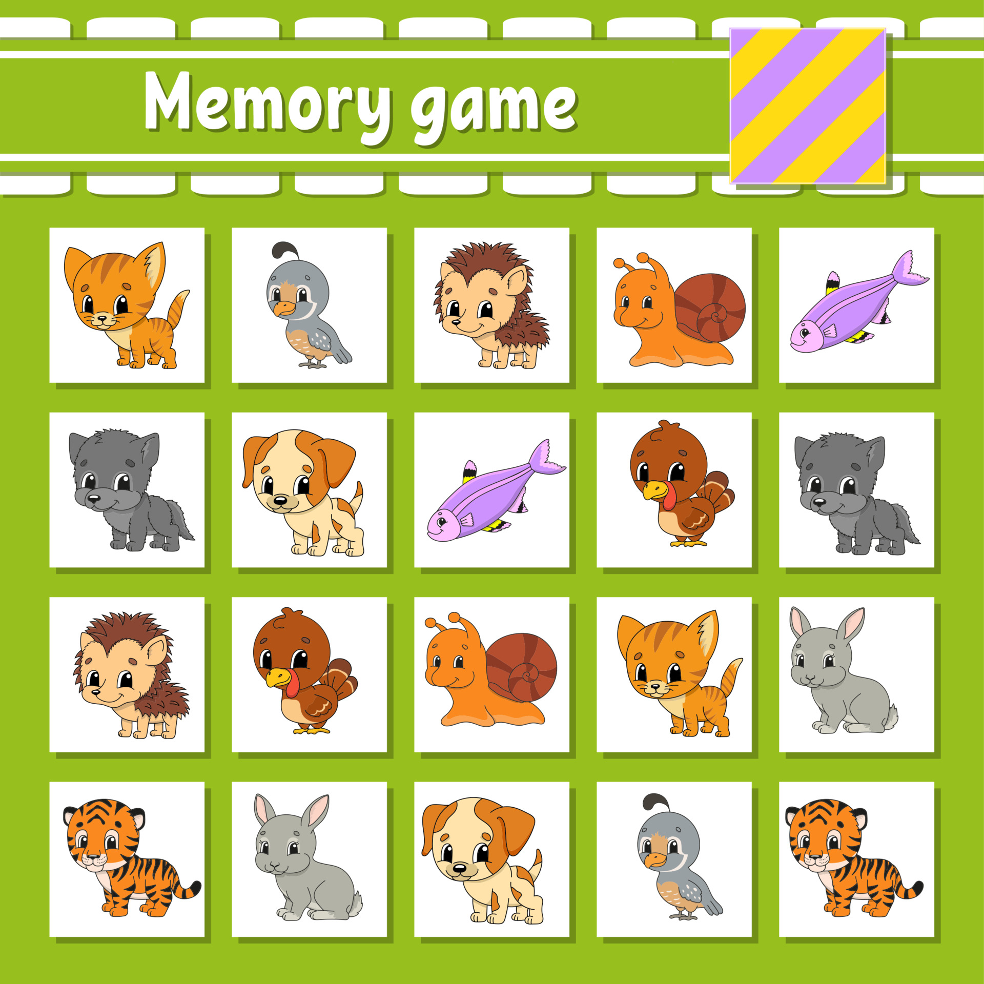 Memory game for kids. Education developing worksheet. Activity page ...