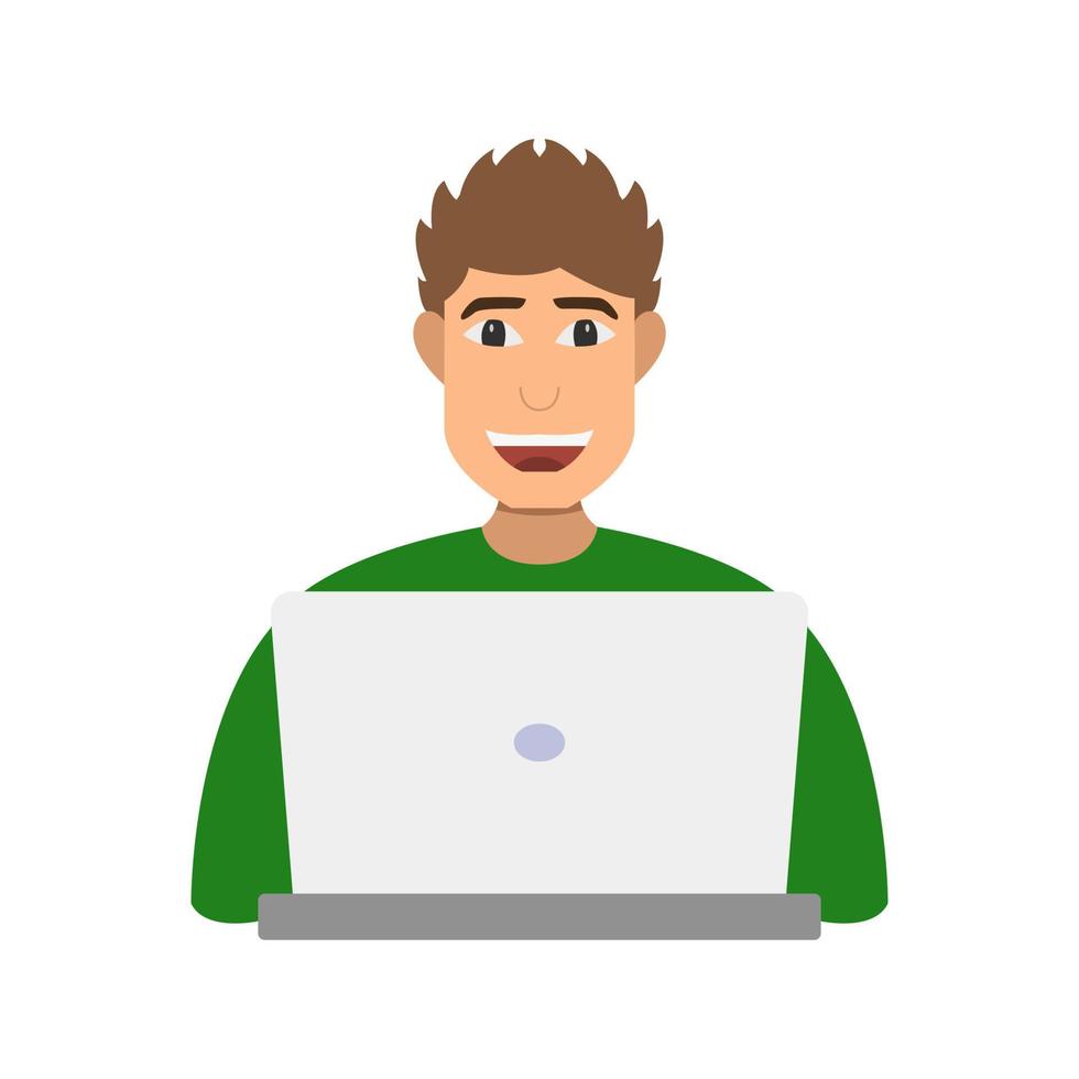 Boy at the pc 3667736 Vector Art at Vecteezy