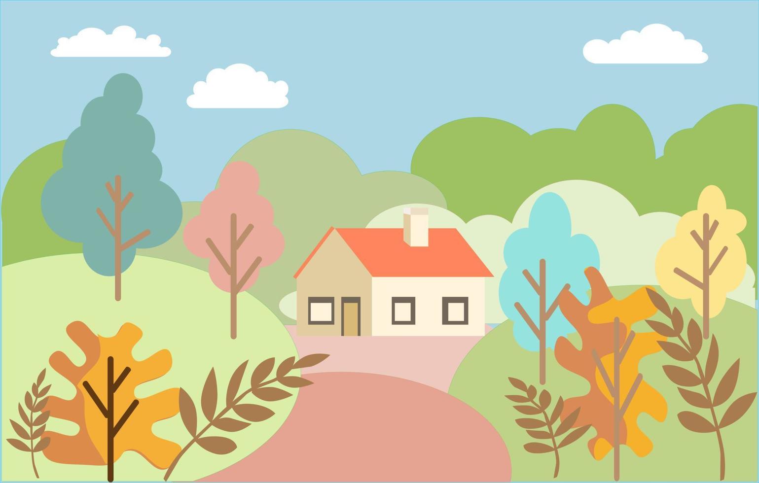 Flat Landscape Illustration 3674706 Vector Art at Vecteezy