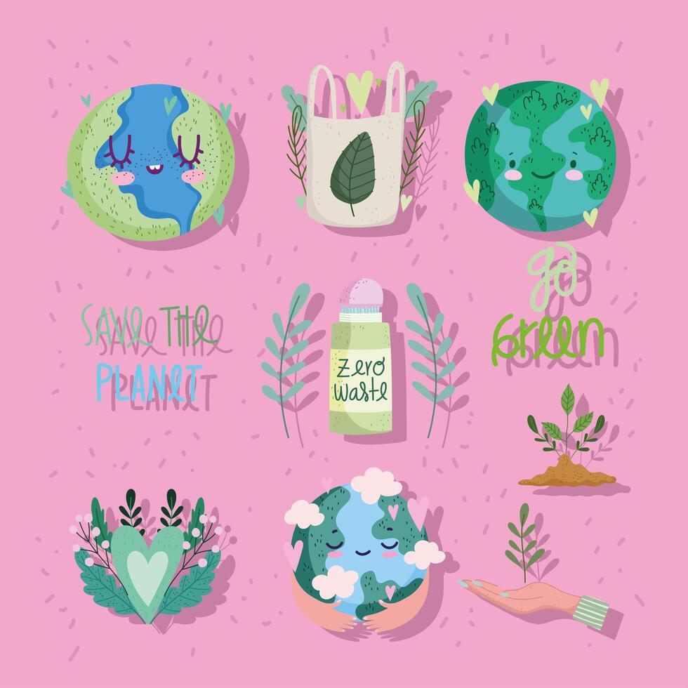 save the planet, icons pack 3677684 Vector Art at Vecteezy