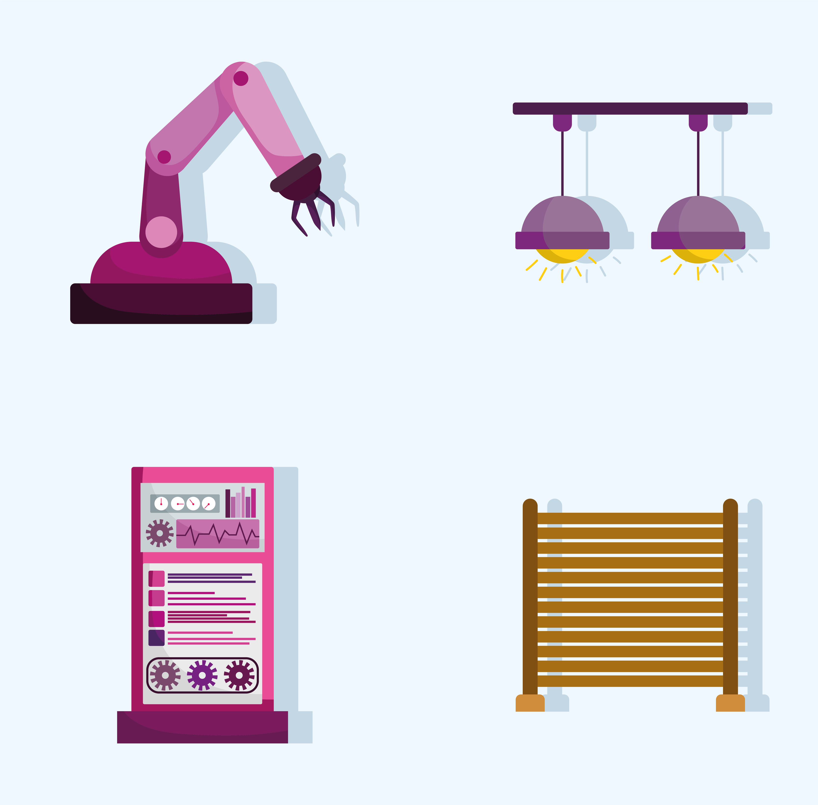 industrial robotic icons 3677690 Vector Art at Vecteezy