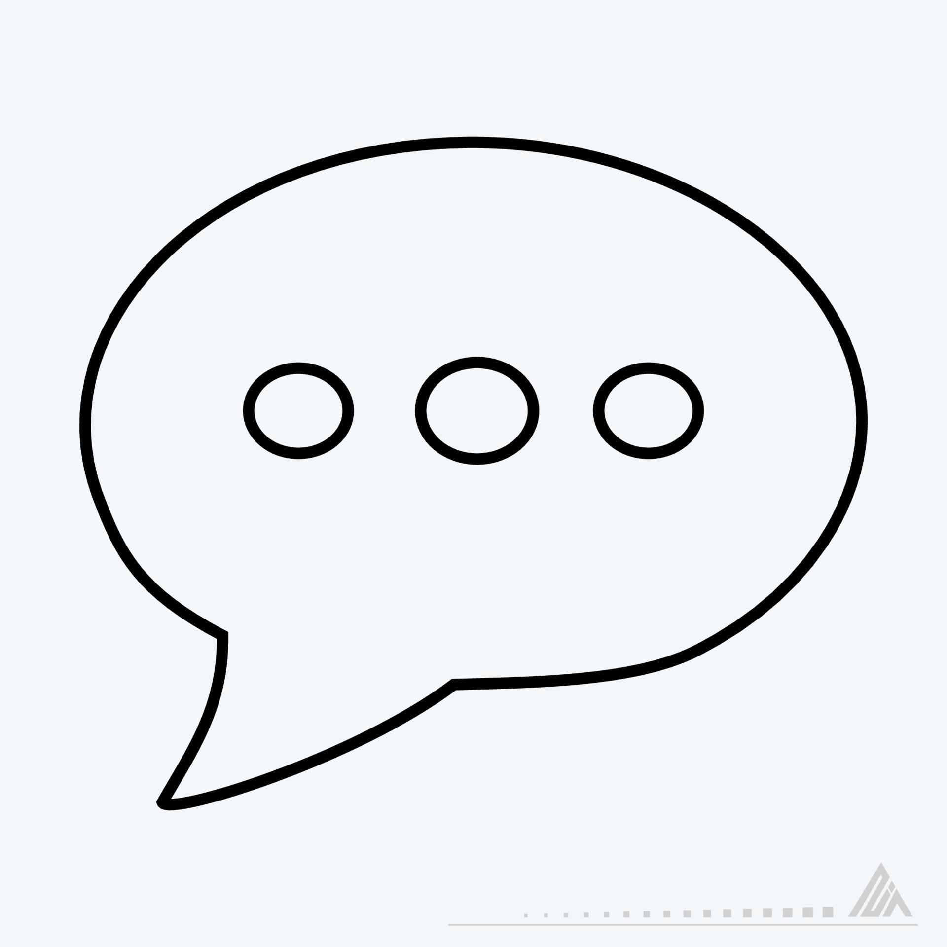 Icon Vector of Message Bubble with dots - Line Style 3681594 Vector Art ...