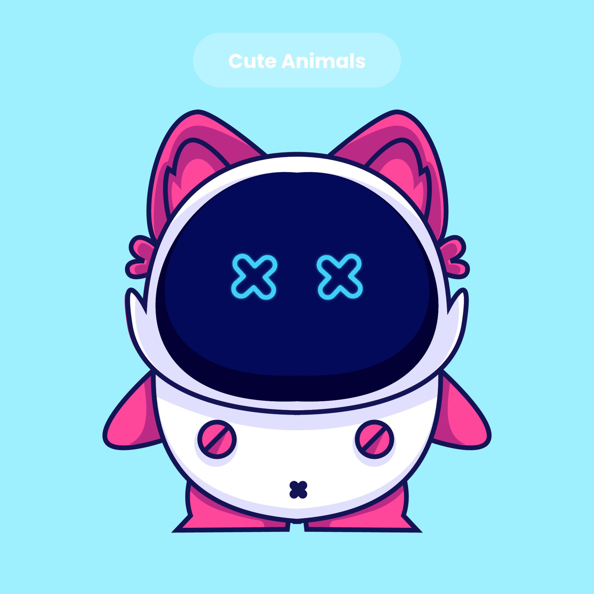 Cute Robot Cat Cartoon Vector Icon Illustration 3682975 Vector Art At
