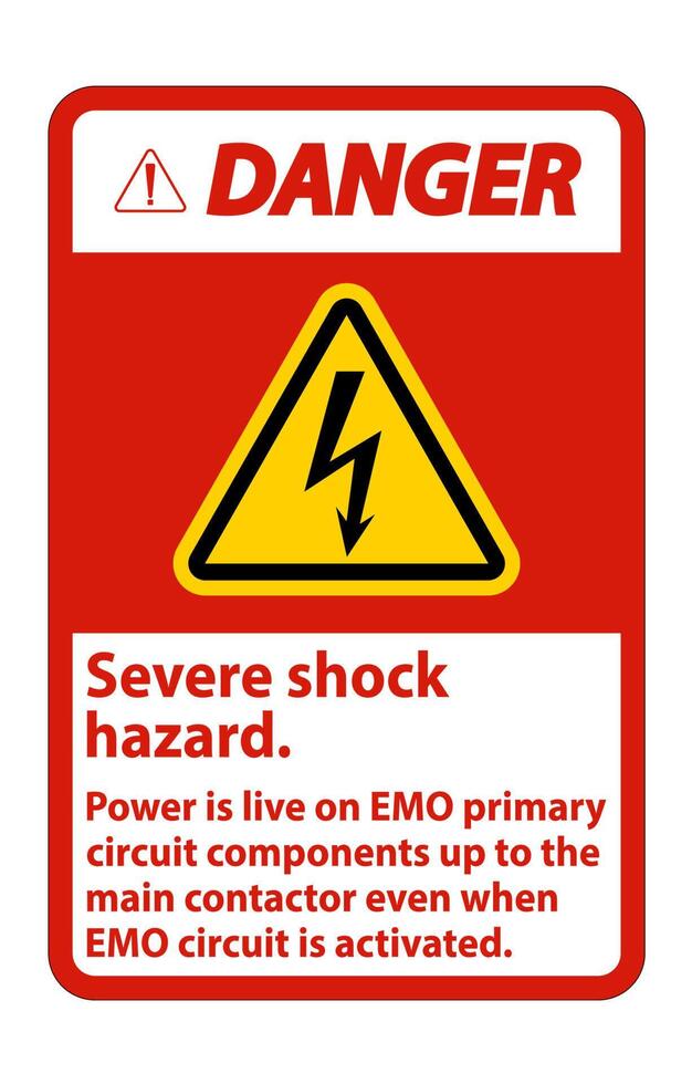 Danger Severe Shock Hazard Sign On White Background 3684410 Vector Art danger-severe-shock-hazard-sign-on-white-background-3684410-vector-art