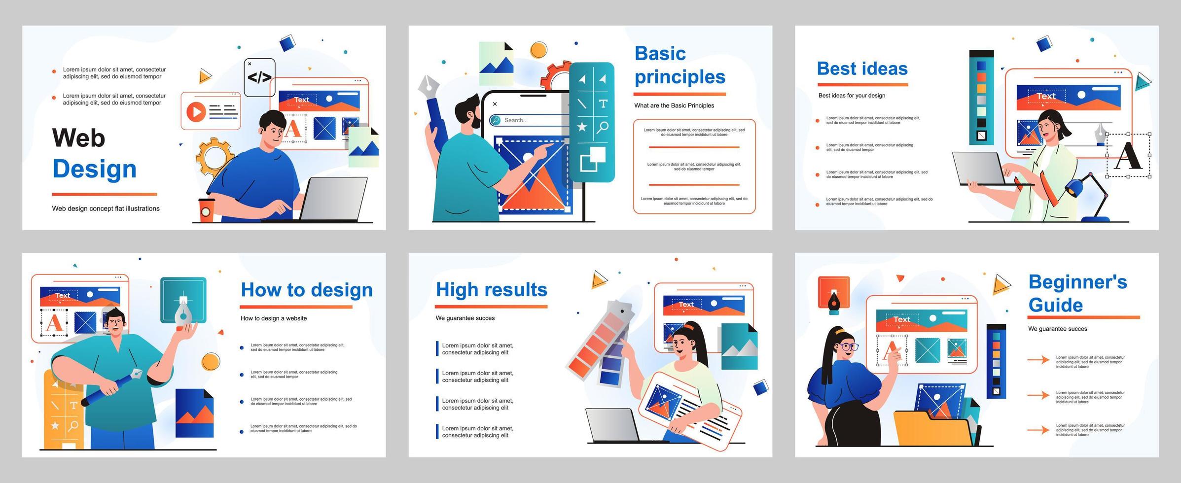 Web design concept for presentation slide template. Designers create ...