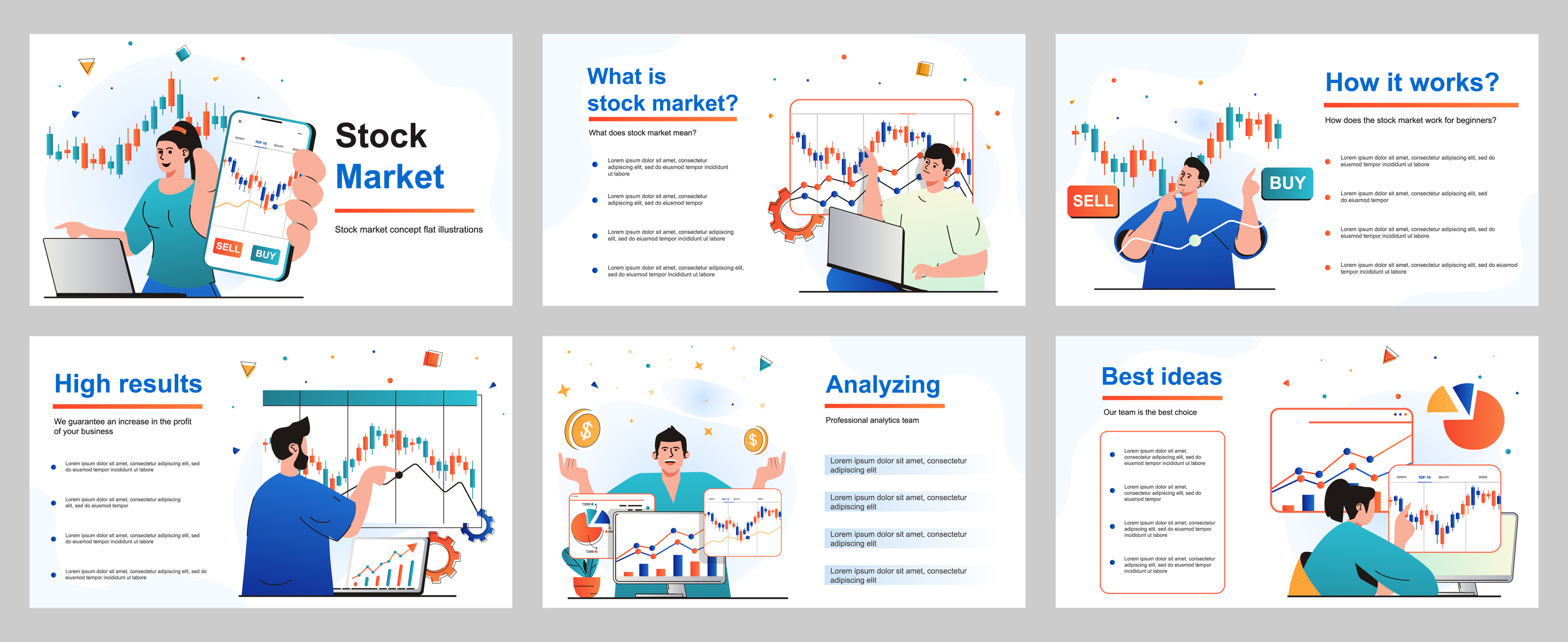 Stock market concept for presentation slide template. People are ...