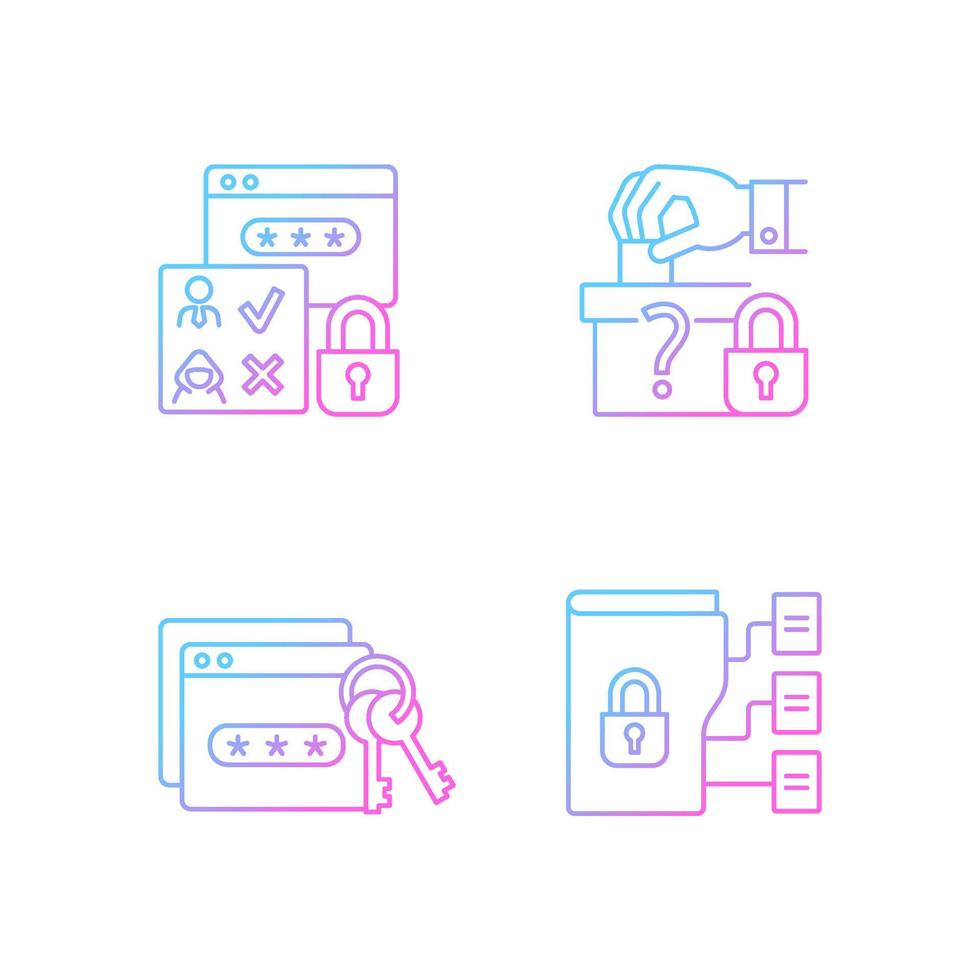 Data Sensitivity Gradient Linear Vector Icons Set 3685464 Vector Art At Vecteezy