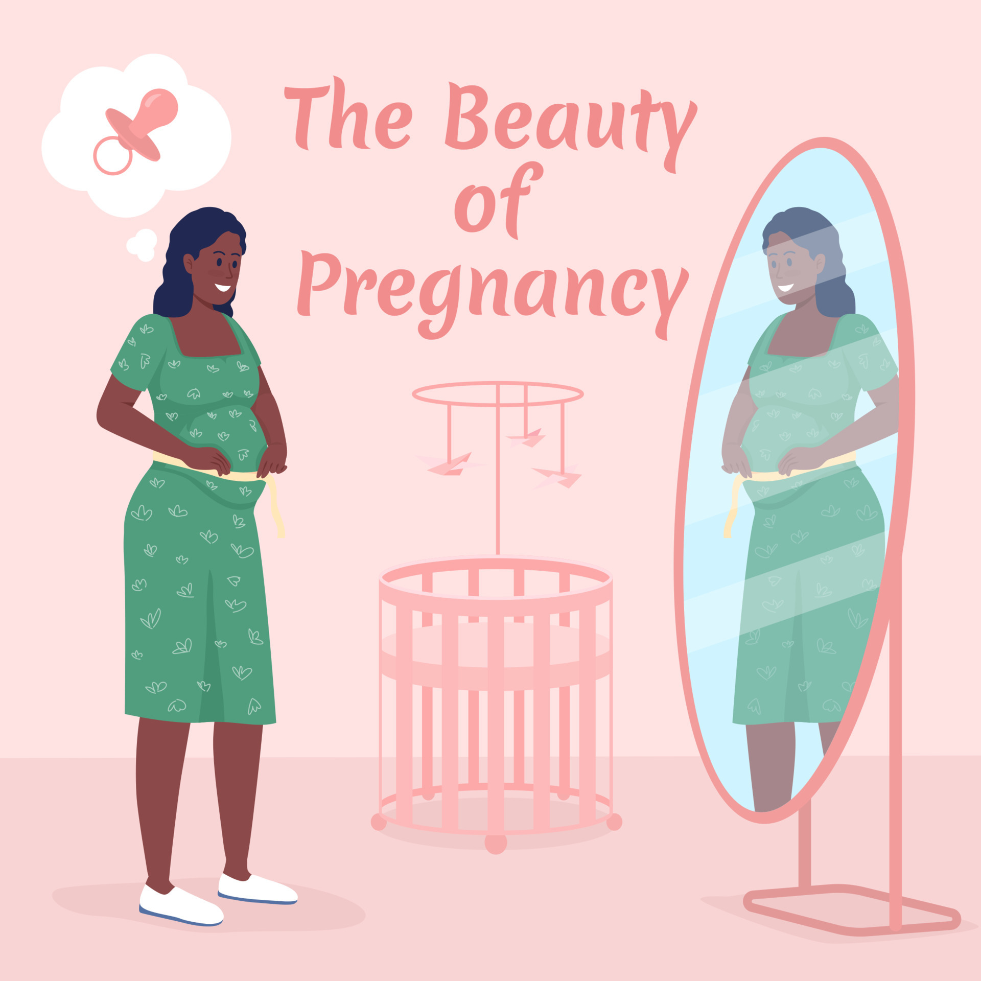 Maternity Social Media Post Mockup Beauty Of Pregnancy Phrase Web