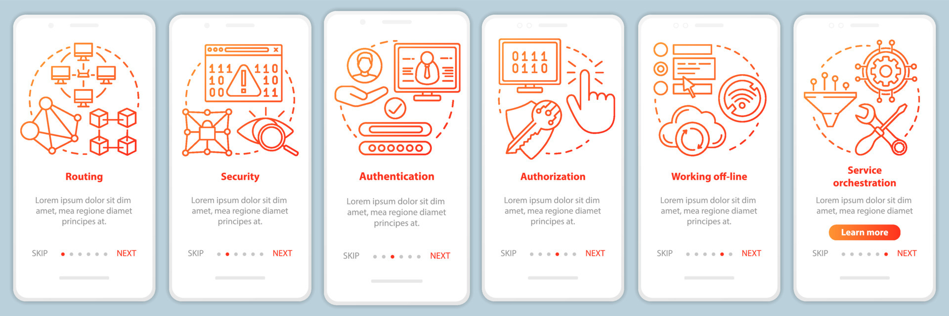 Mobile Software Development Onboarding Mobile App Page Screen Vector
