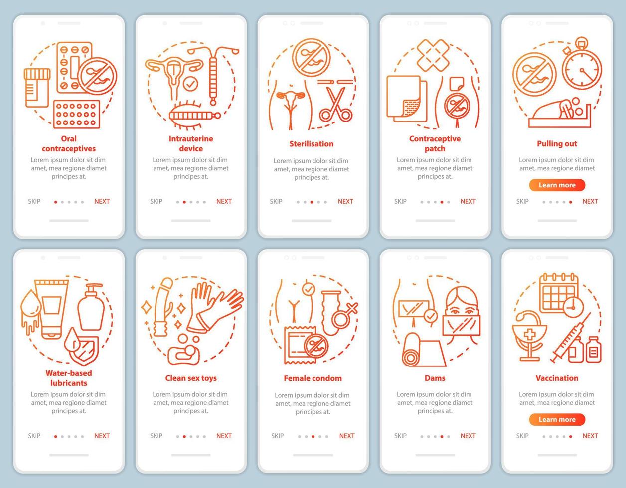 Safe Sex Onboarding Mobile App Page Screen Vector Template 3685877 Vector Art At Vecteezy