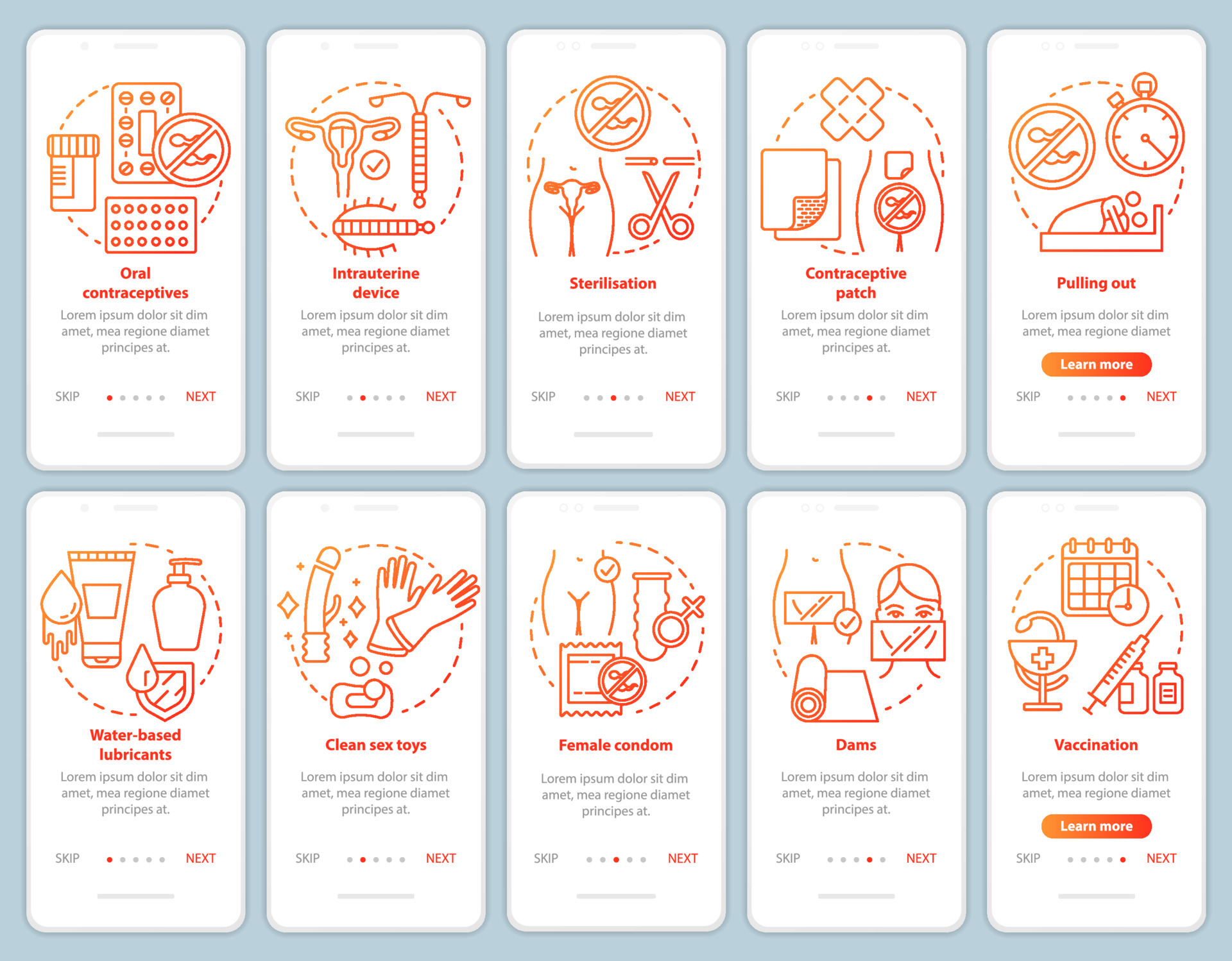 Safe Sex Onboarding Mobile App Page Screen Vector Template 3685877 Vector Art At Vecteezy