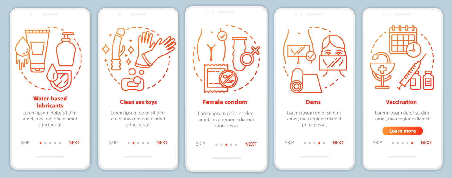 Safe Sex Onboarding Mobile App Page Screen Vector Template 3686026 Vector Art At Vecteezy