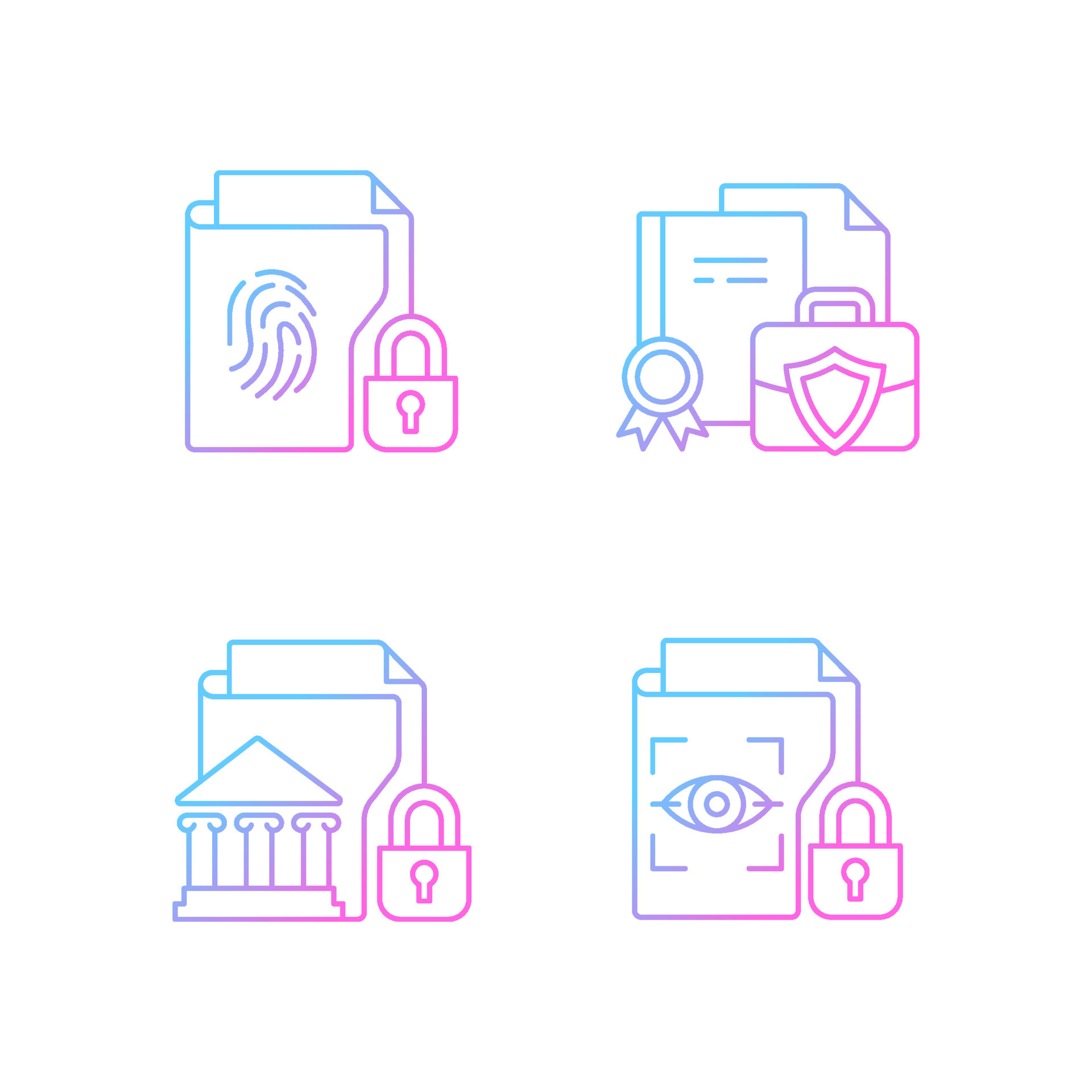Personal Sensitive Data Gradient Linear Vector Icons Set 3686037 Vector Art At Vecteezy