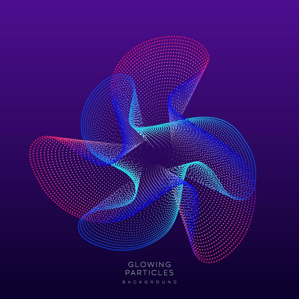 Abstract Colorful Glowing Particle Wave Background Element Technology And Big Data Vector