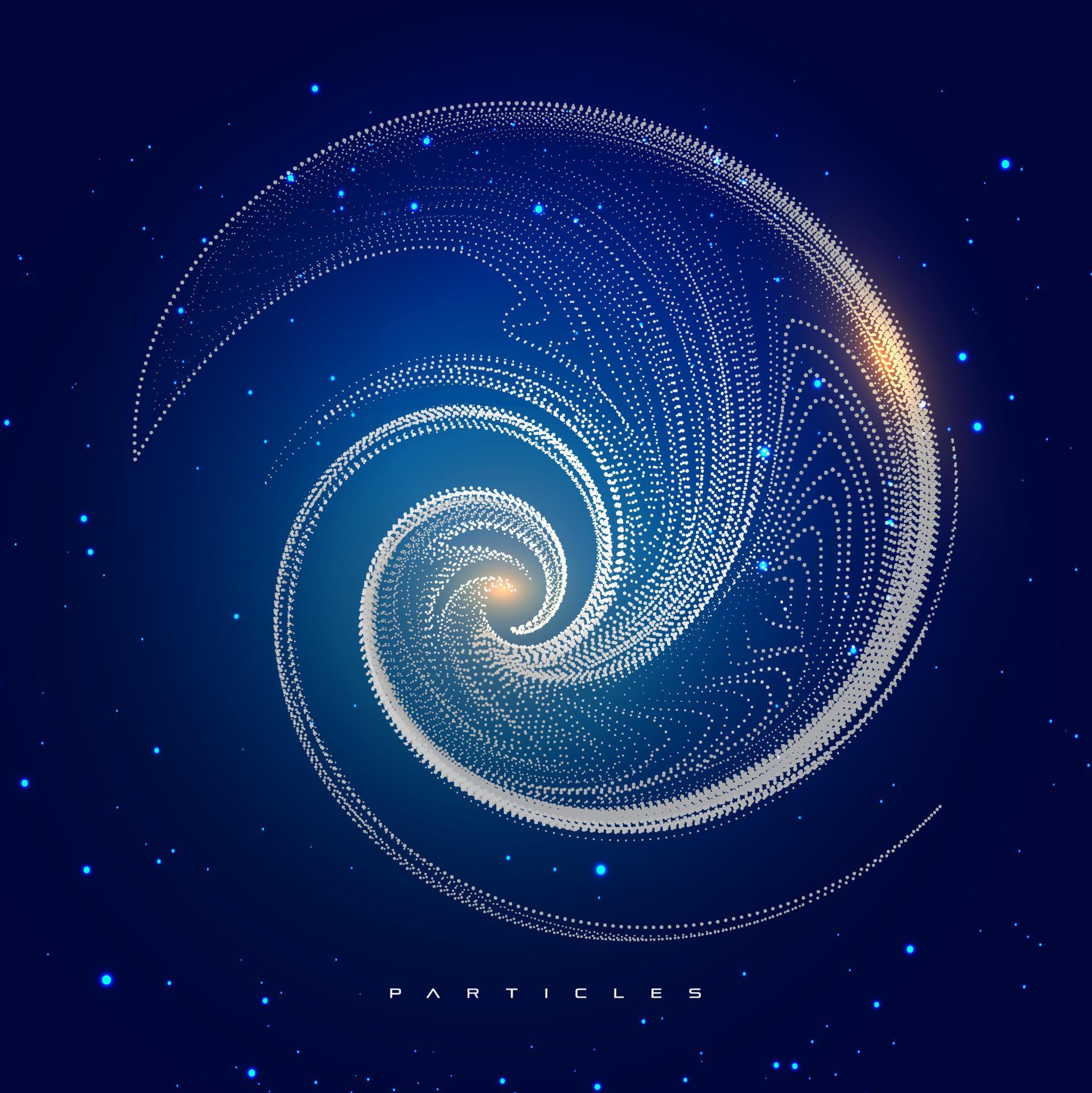 Abstract particles background element, hi-tech and big data algorithms visualization vector ...