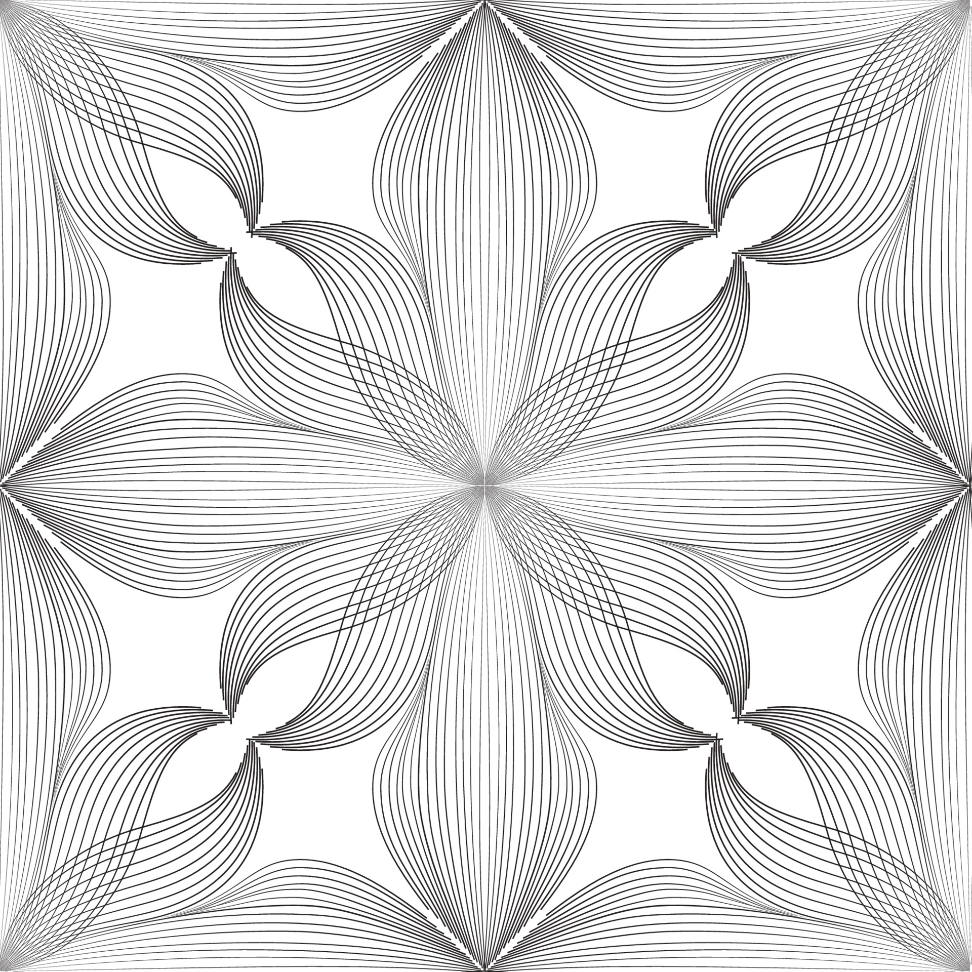 Abstract Seamless Floral Linear Pattern Arabic Line Ornament With