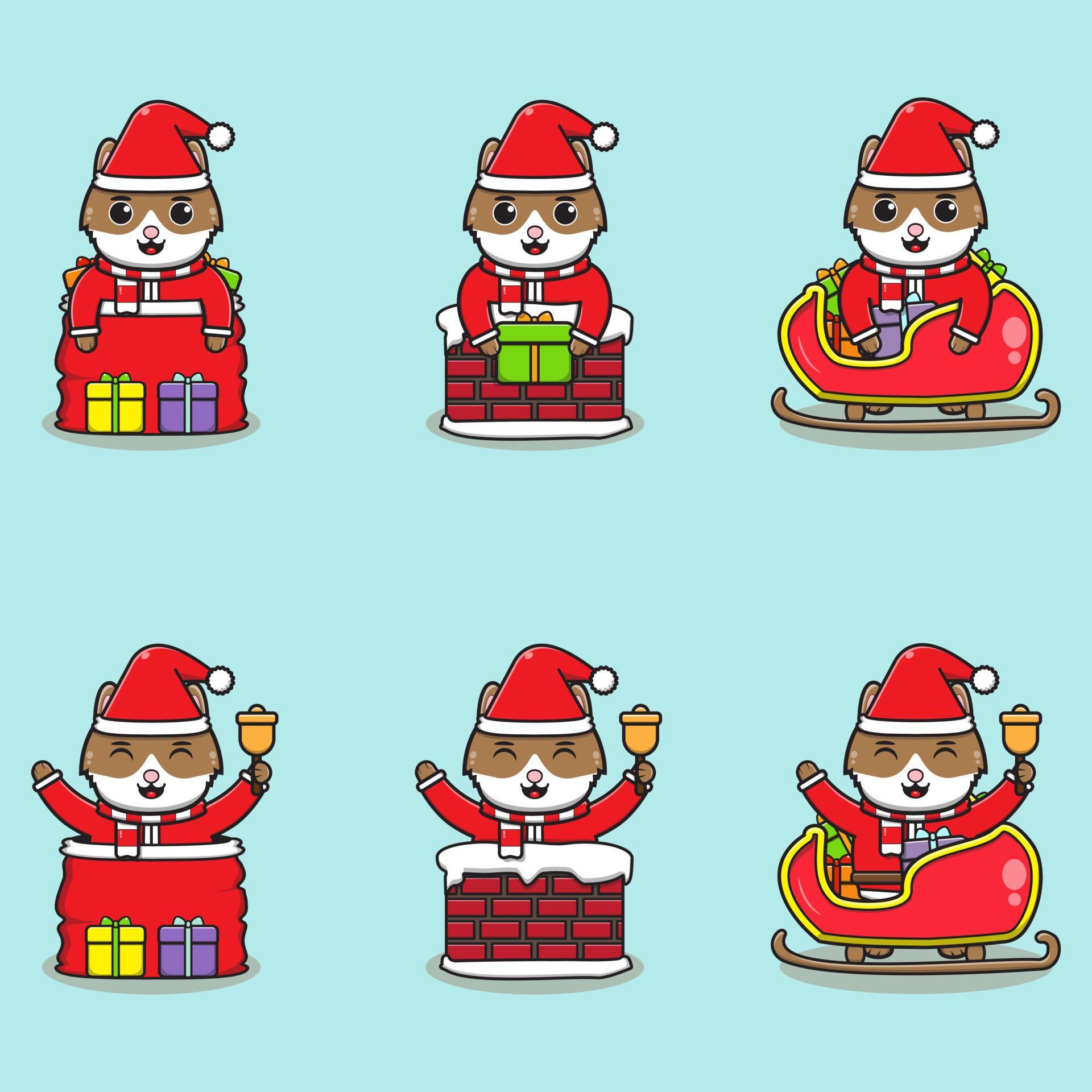 Cute Cat Santa Claus vector illustration. 3705573 Vector Art at Vecteezy