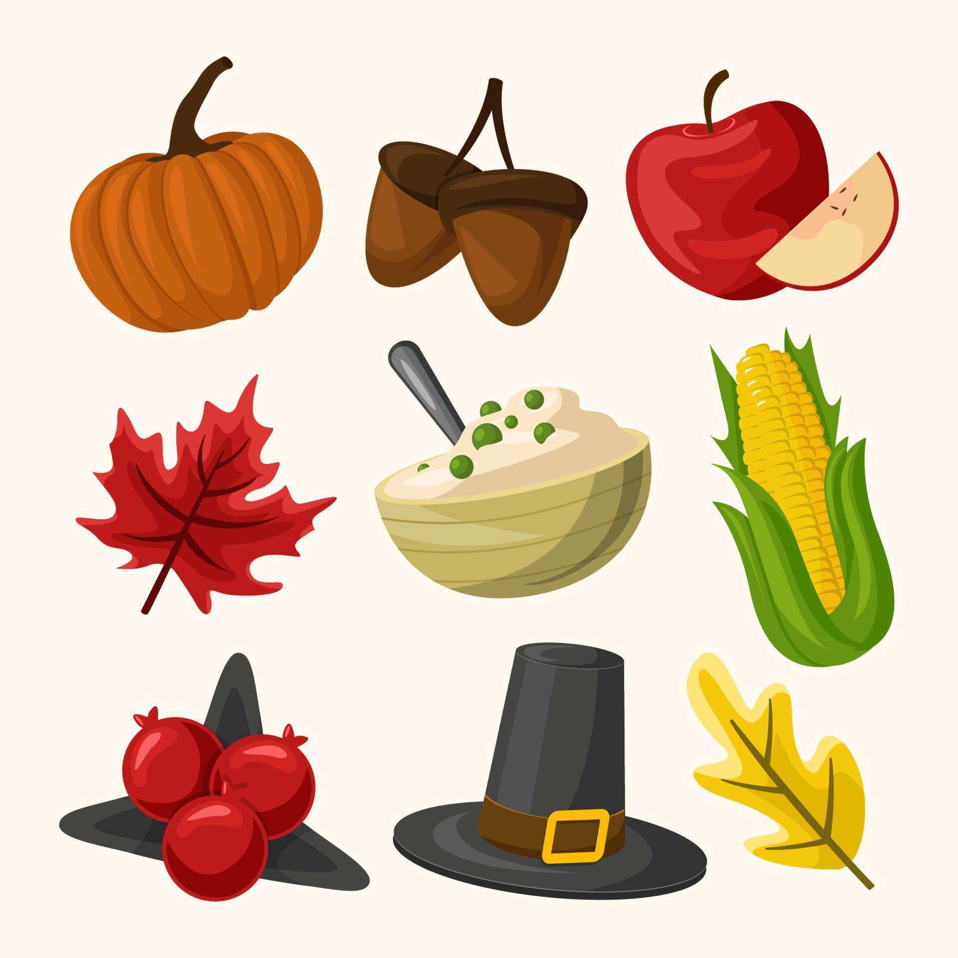 Thanksgiving Icon Collection 3709125 Vector Art at Vecteezy