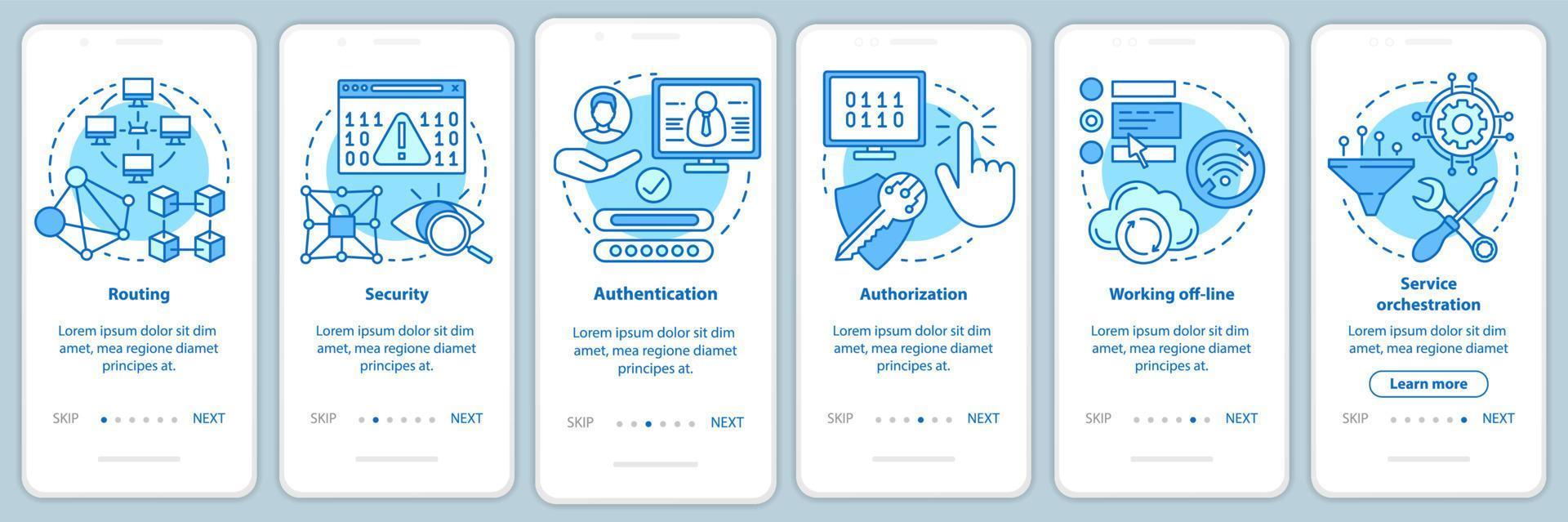 Mobile Software Development Onboarding Mobile App Page Screen Vector