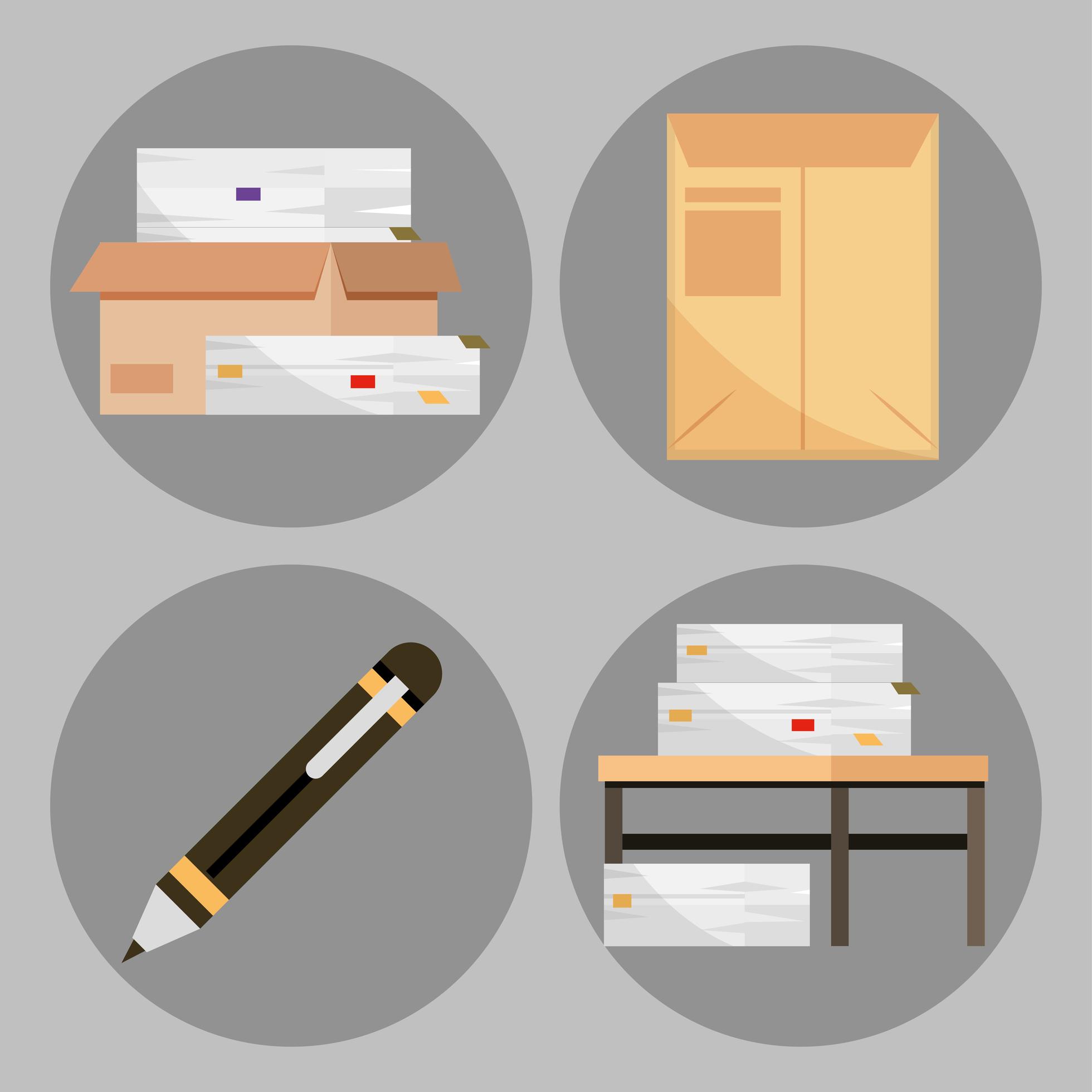 set stack paperwork 3718157 Vector Art at Vecteezy